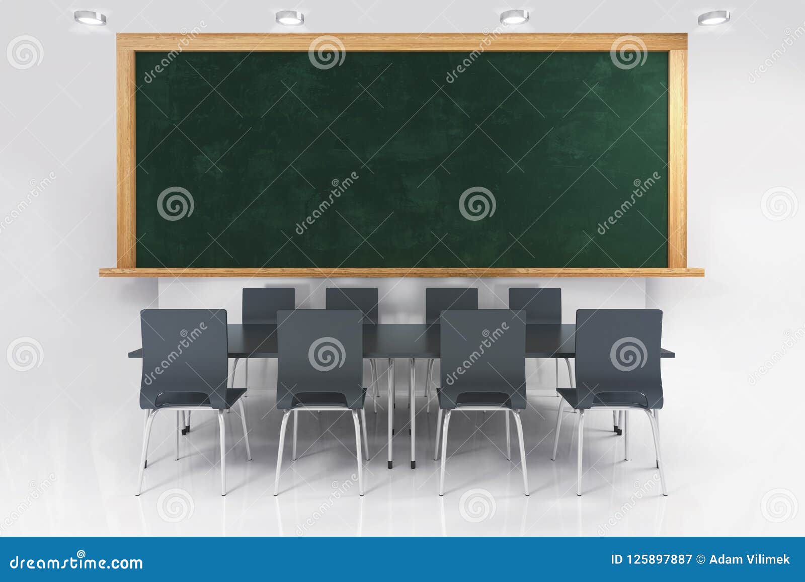 Bright Modern Lecture Room with Blackboard Stock Illustration ...