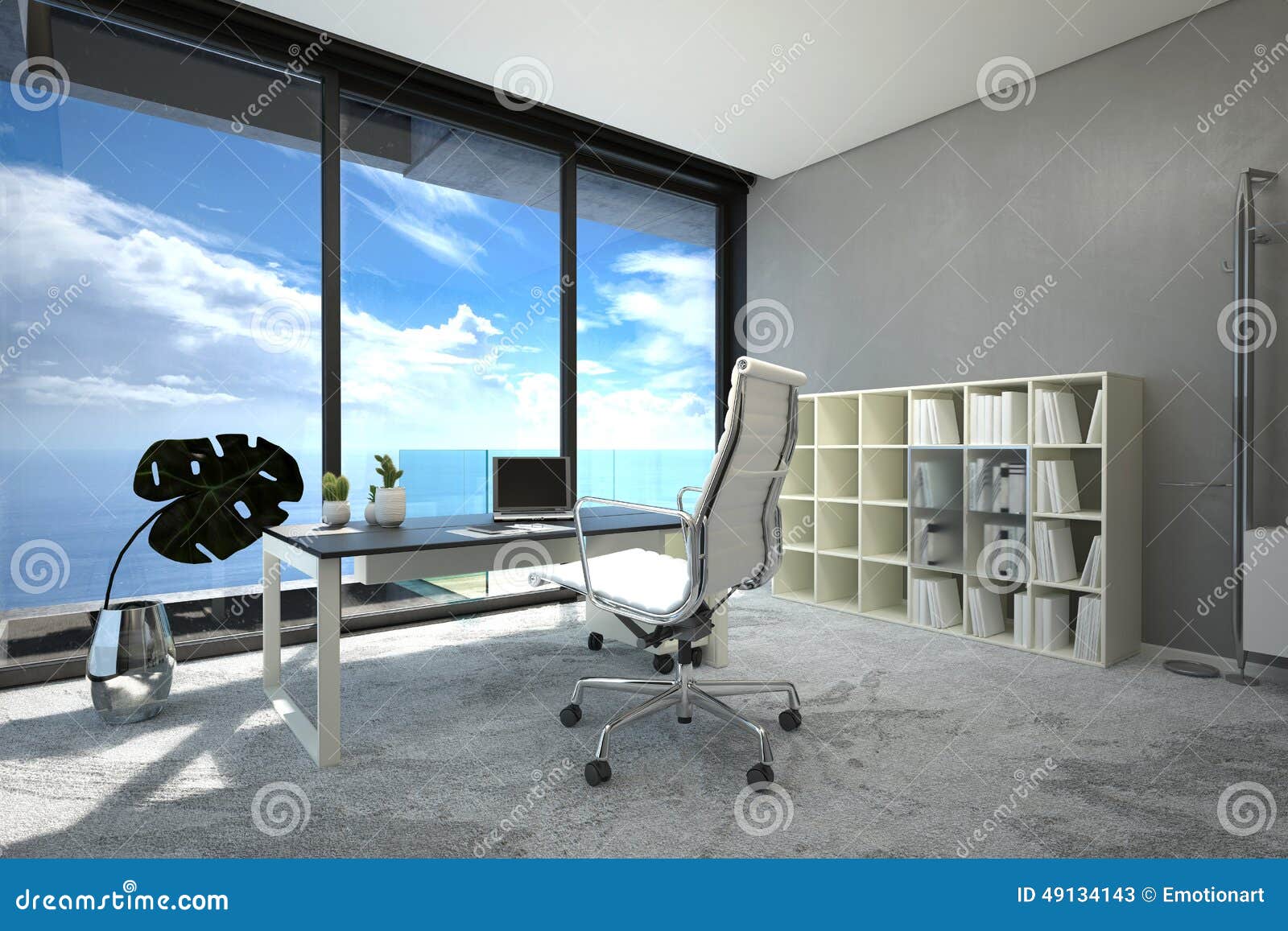 Bright Modern Spacious Office Interior Stock Illustration ...