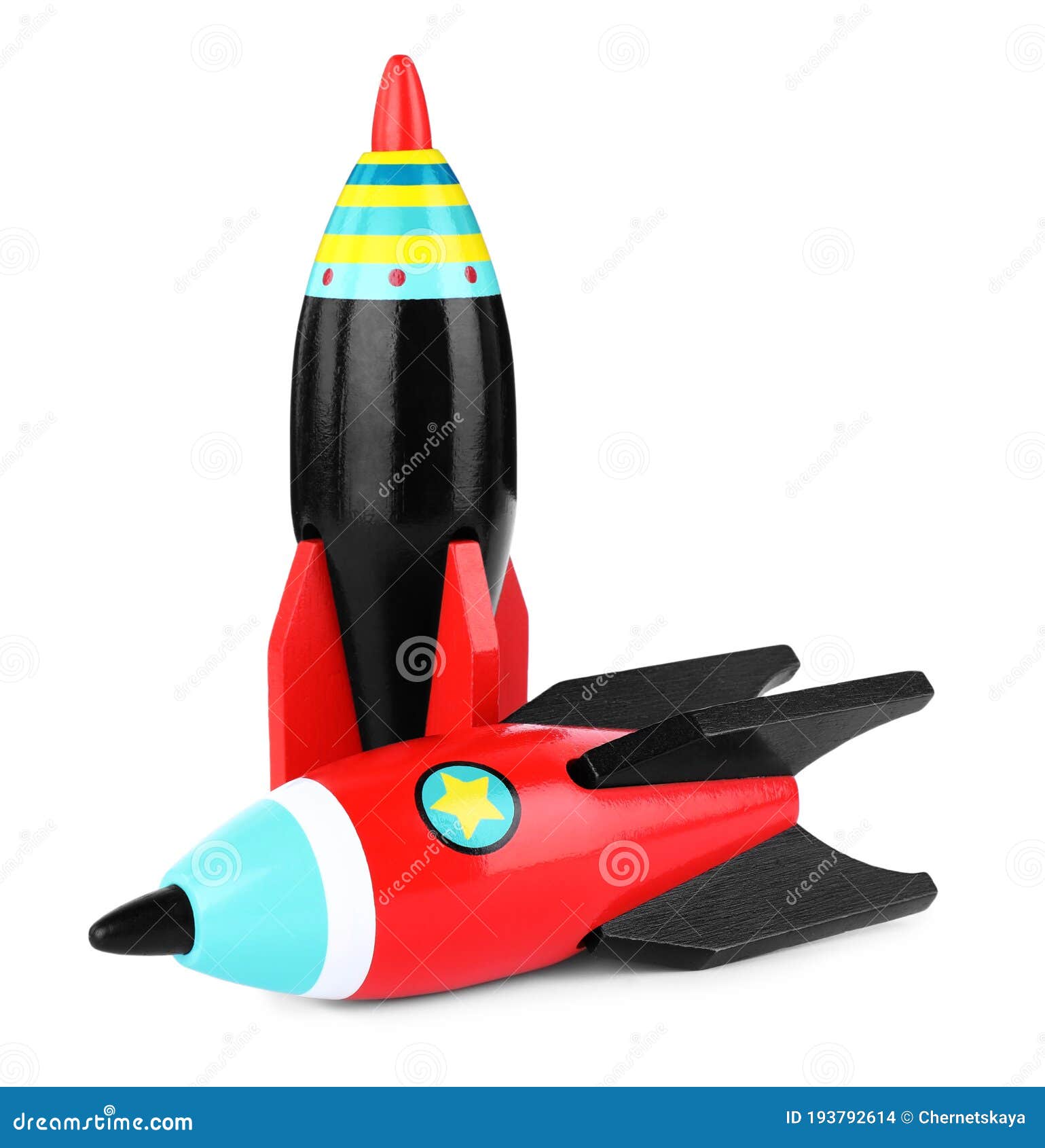 Bright Modern Toy Rockets Isolated Stock Photo - Image of fantasy ...
