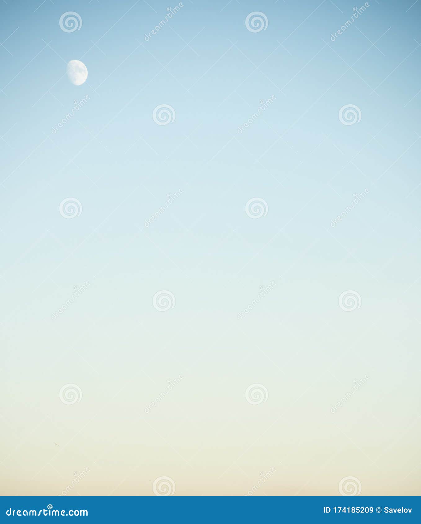 Bright Moon in the Blue and Yellow Sky Stock Image - Image of surface ...