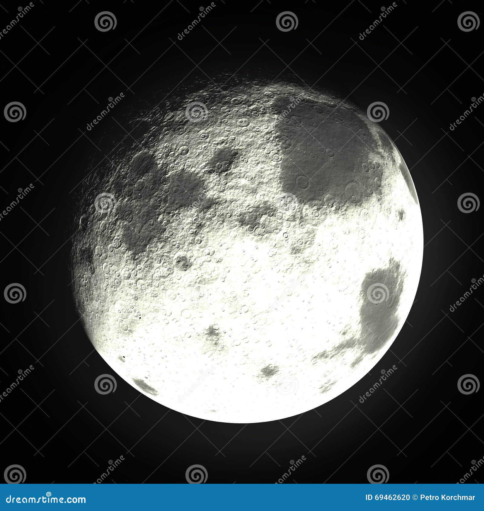 The Big Bright Moon Hanging Over The City, Royalty-Free Stock ...