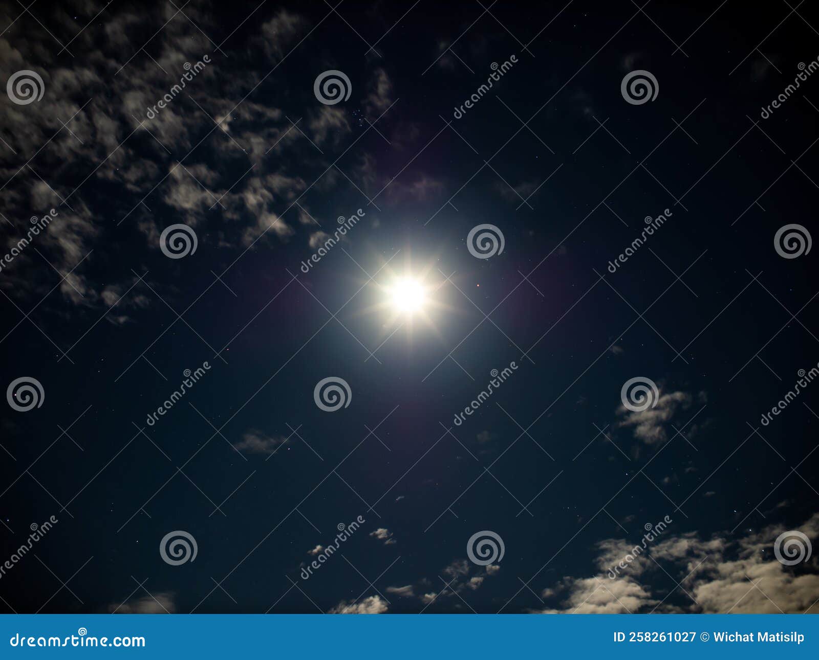 Bright Moon Shines in the Ray of the Moonlight Stock Image - Image of ...