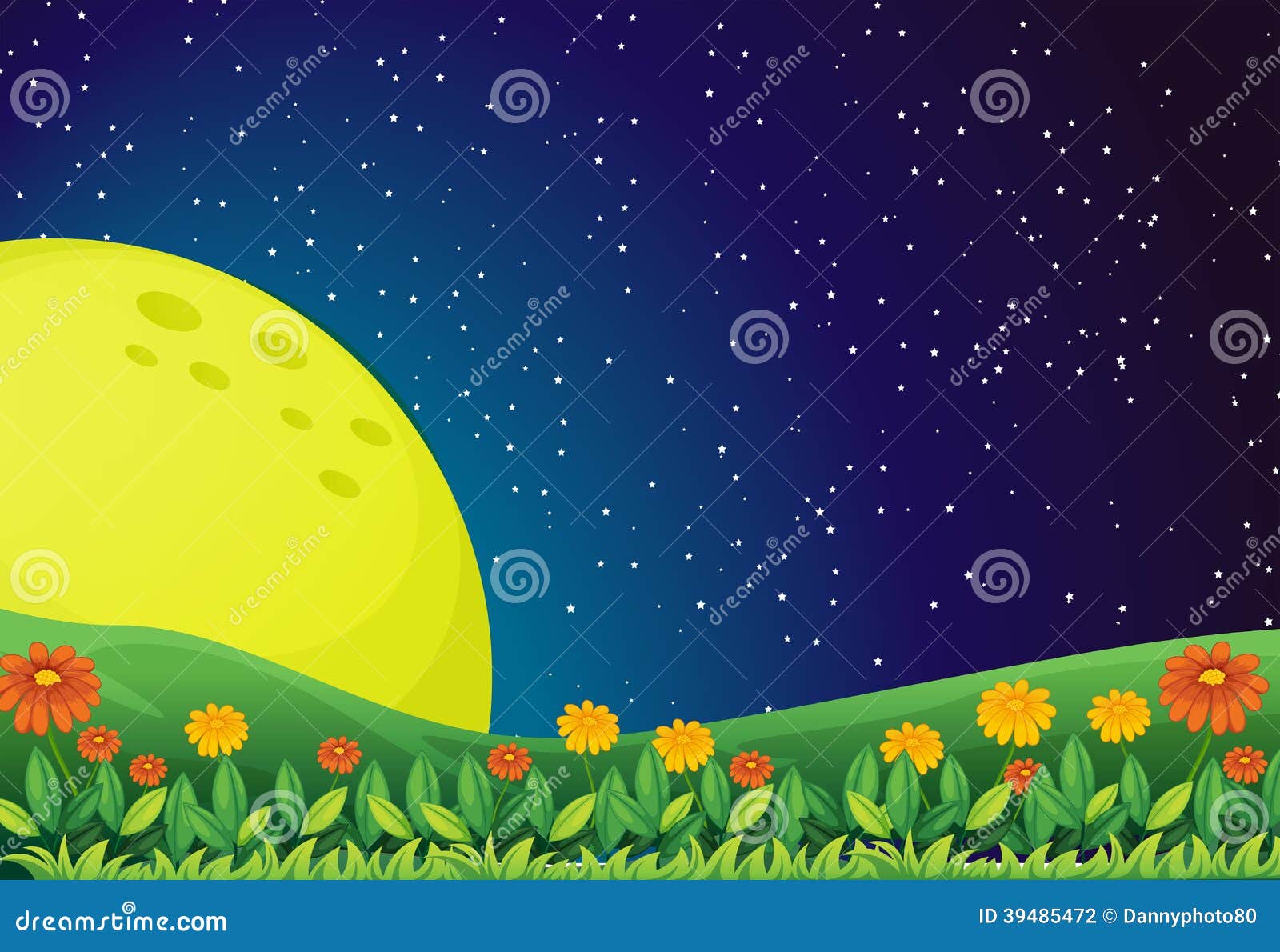 The Bright Moon and the Sparkling Sky Stock Vector - Illustration of ...