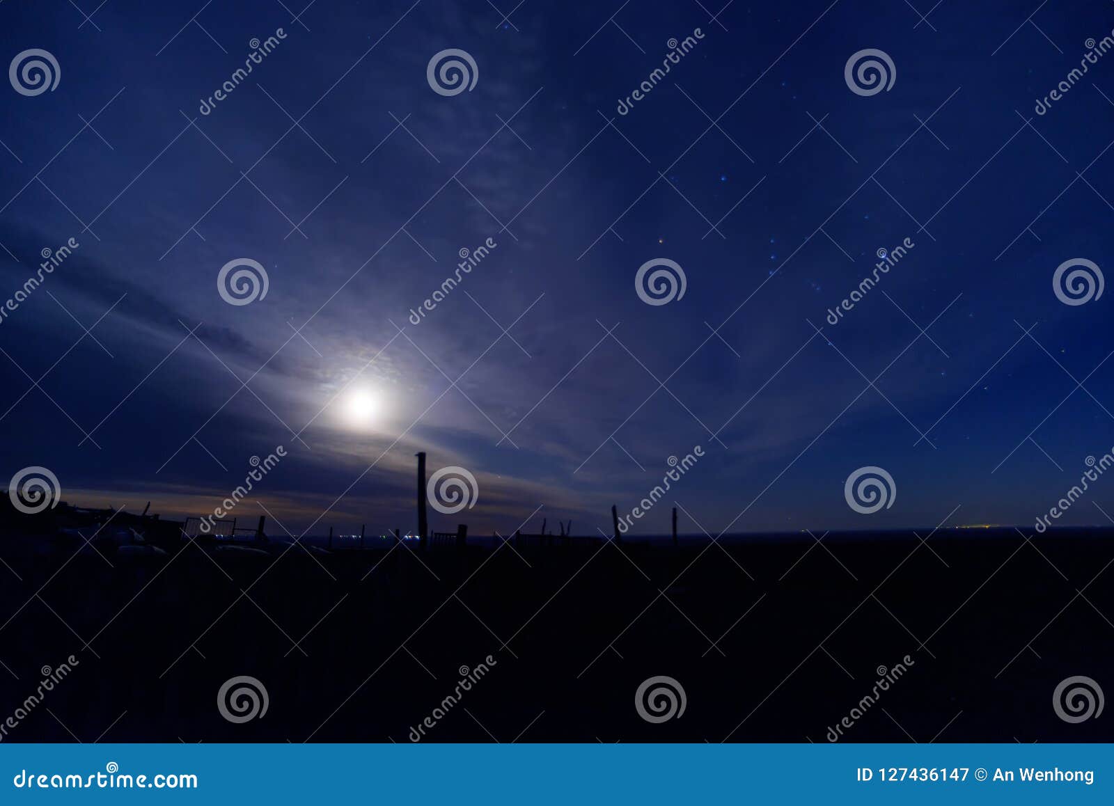 The Bright Moon and Stars at Night. Stock Image - Image of orion, group ...