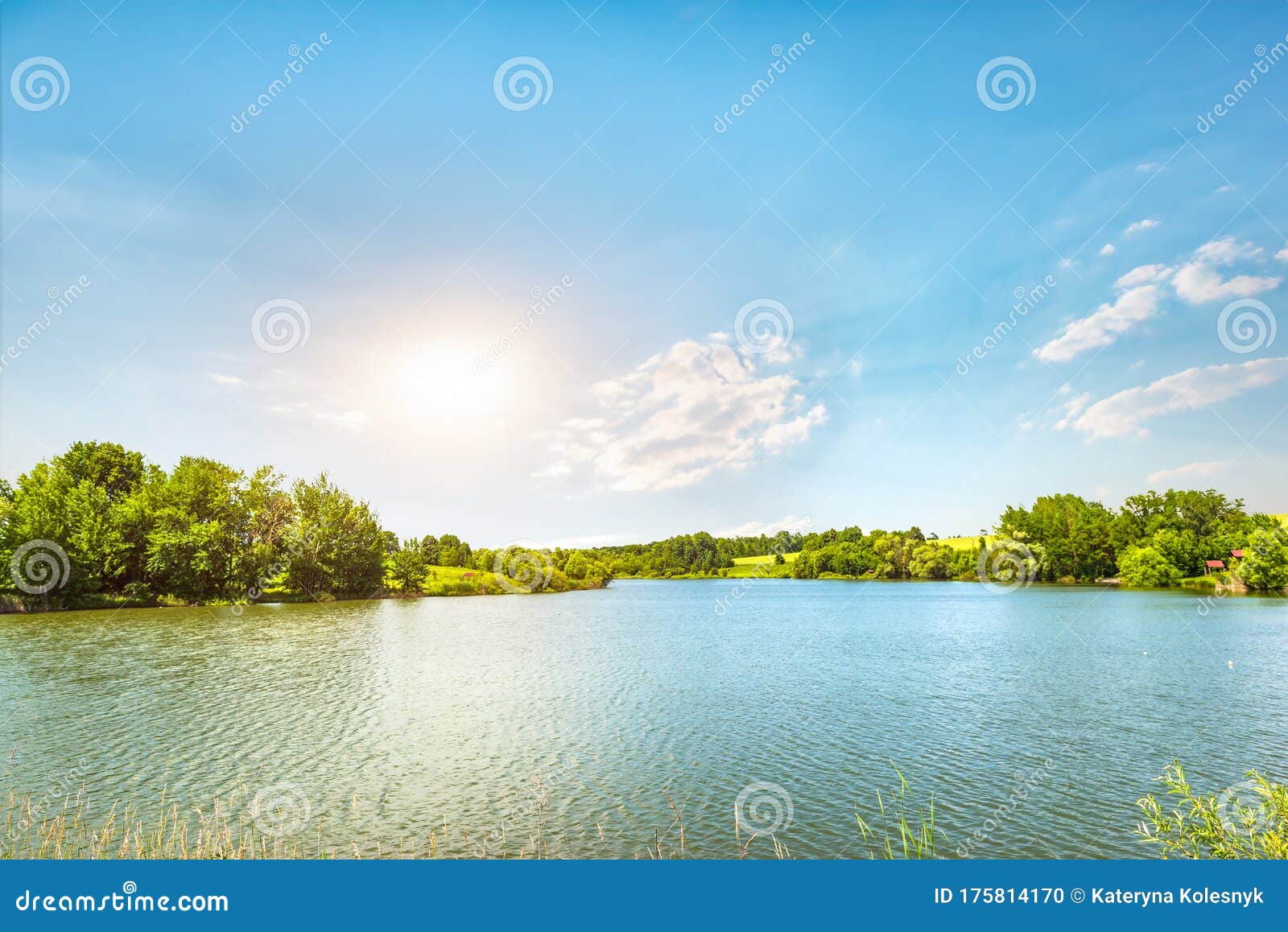 Morning sun on river stock photo. Image of morning, peaceful - 175814170