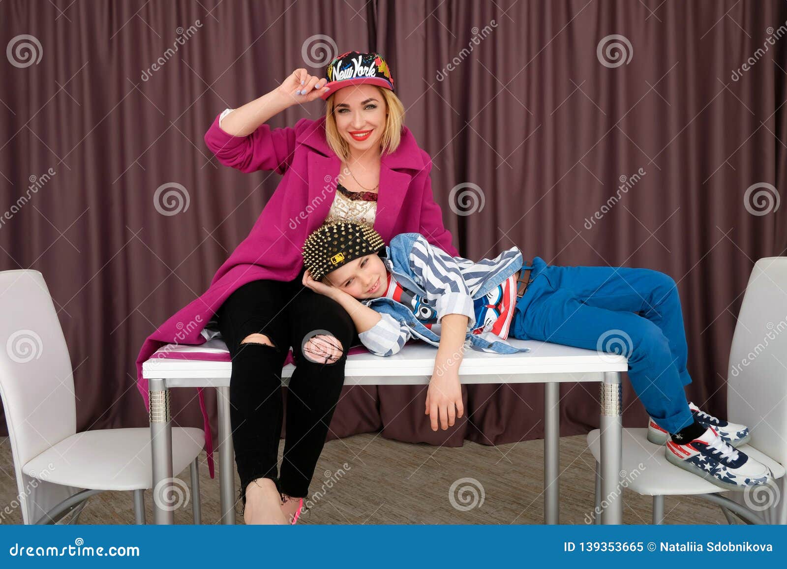 Bright mother and son stock image. Image of looking - 139353665