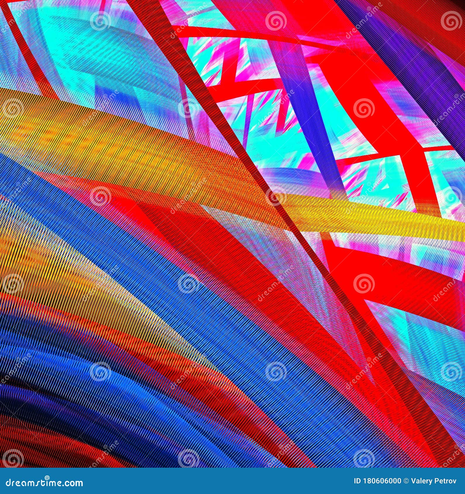 Bright Multi-color Abstract Fractal Background of Circles and Geometric ...