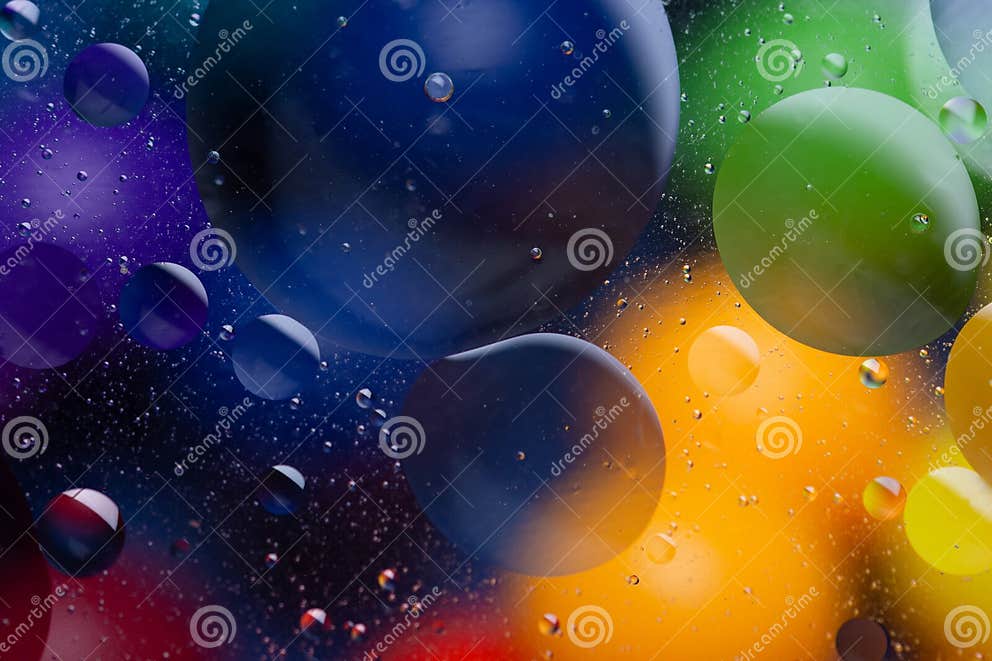 Bright Multi Colored Background, Circles in Water Stock Image - Image ...