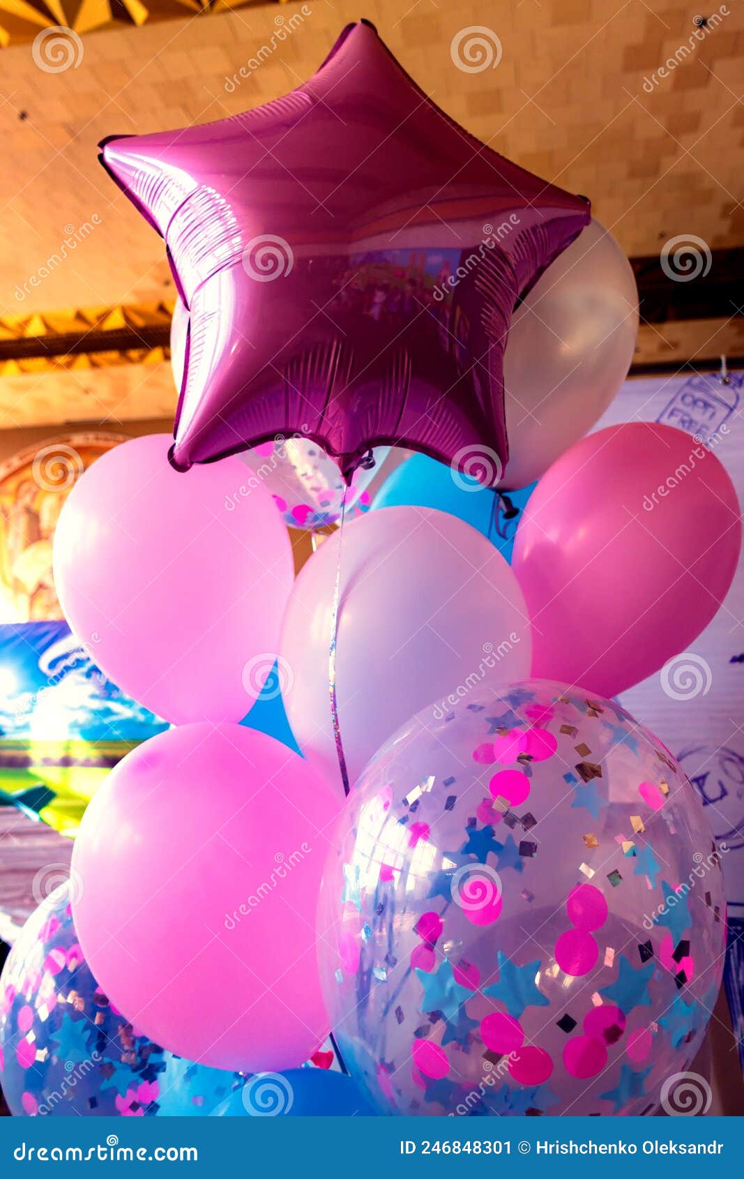 Bright Multi-colored Balloons for the Holiday Stock Image - Image of ...