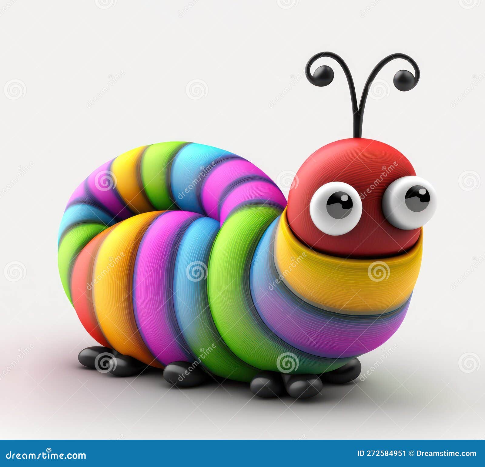 Bright Multi Colored Cheerful Worm . Stock Illustration - Illustration ...