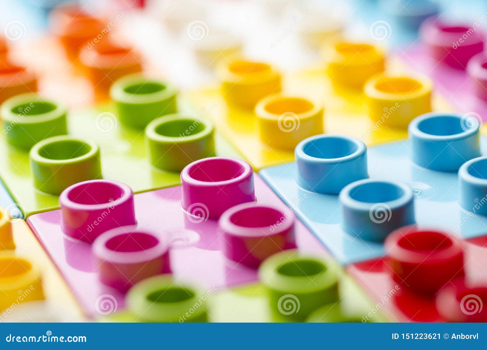Bright Multi-colored Children`s Plastic Blocks Stock Image - Image of ...