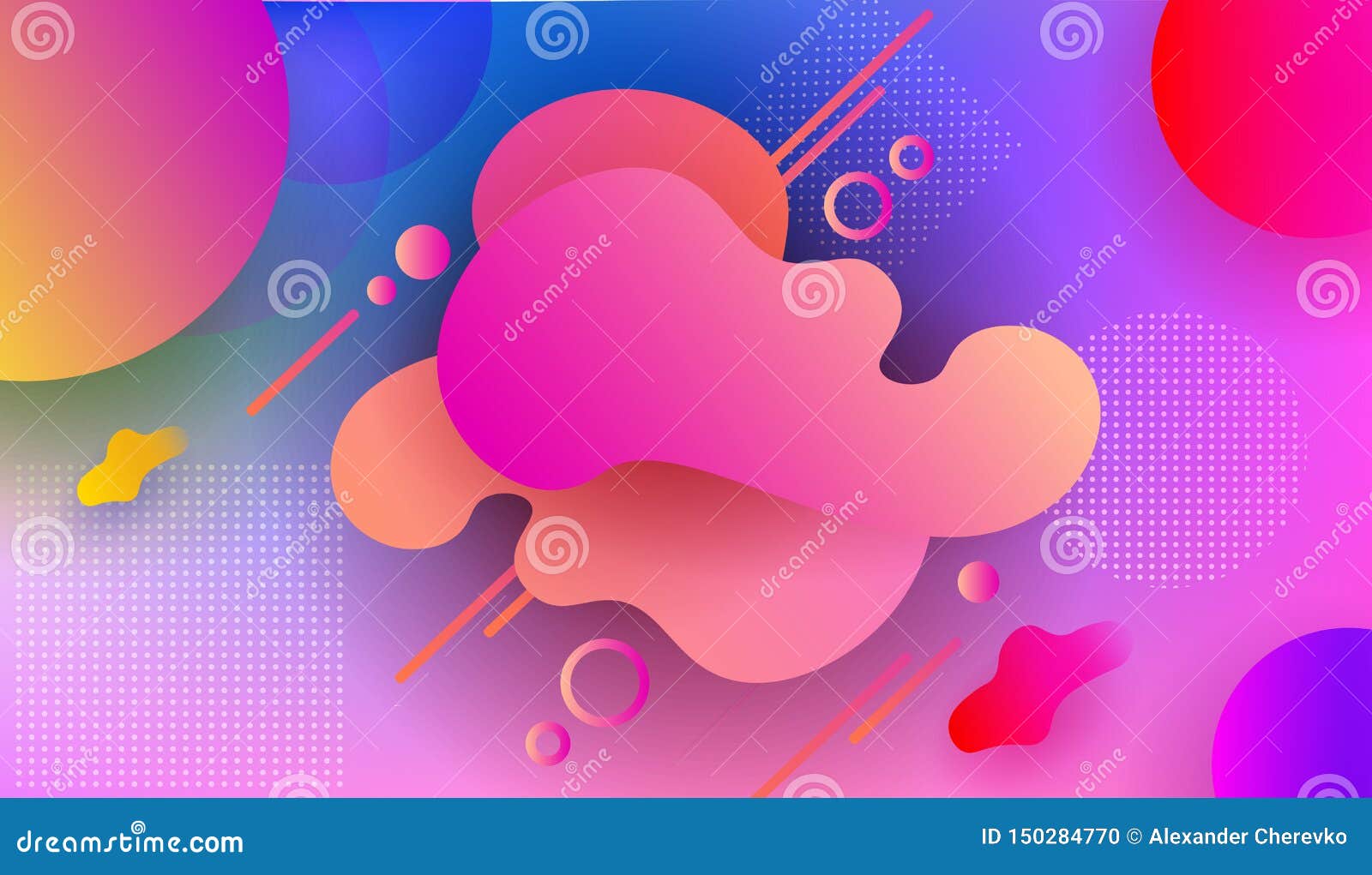 Bright Multi-colored Design with an Abstract Oval Frame and a Variety ...