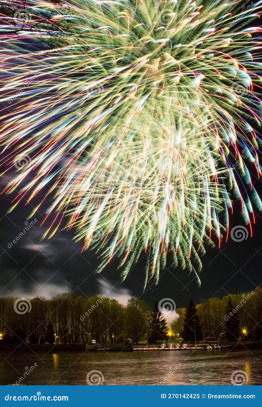 Bright Multi-colored Fireworks Lights Stock Image - Image of fireworks ...