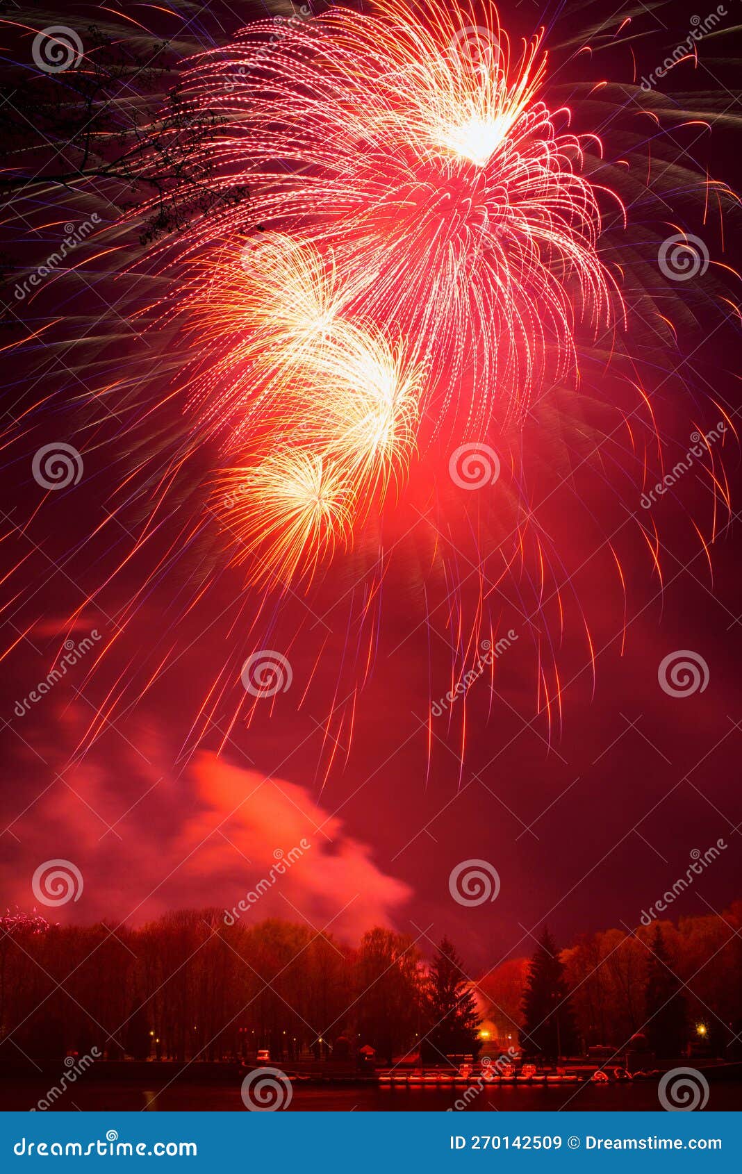 Bright Multi-colored Fireworks Lights Stock Image - Image of colored ...