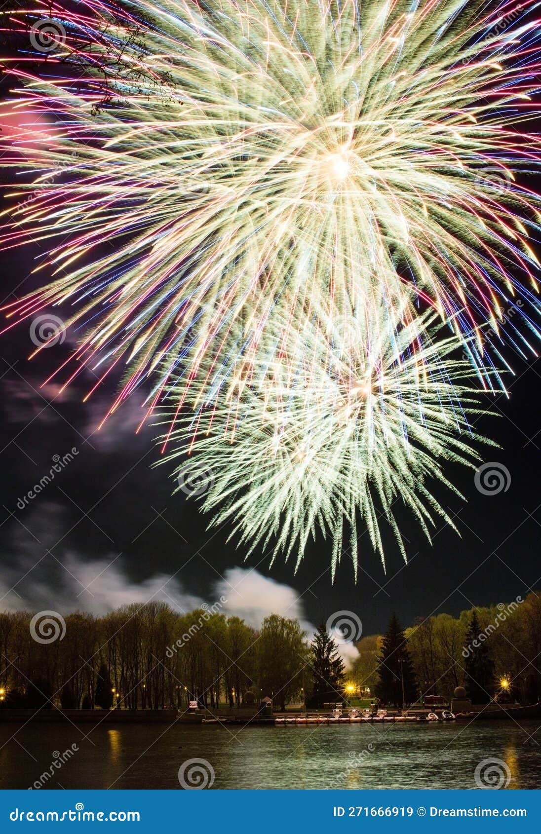 Bright Multi-colored Fireworks Lights Stock Image - Image of multi ...