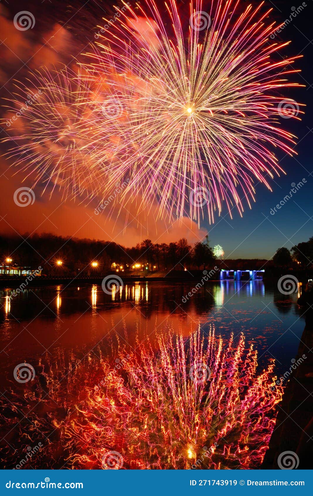 Bright Multi-colored Fireworks Lights Stock Image - Image of holiday ...
