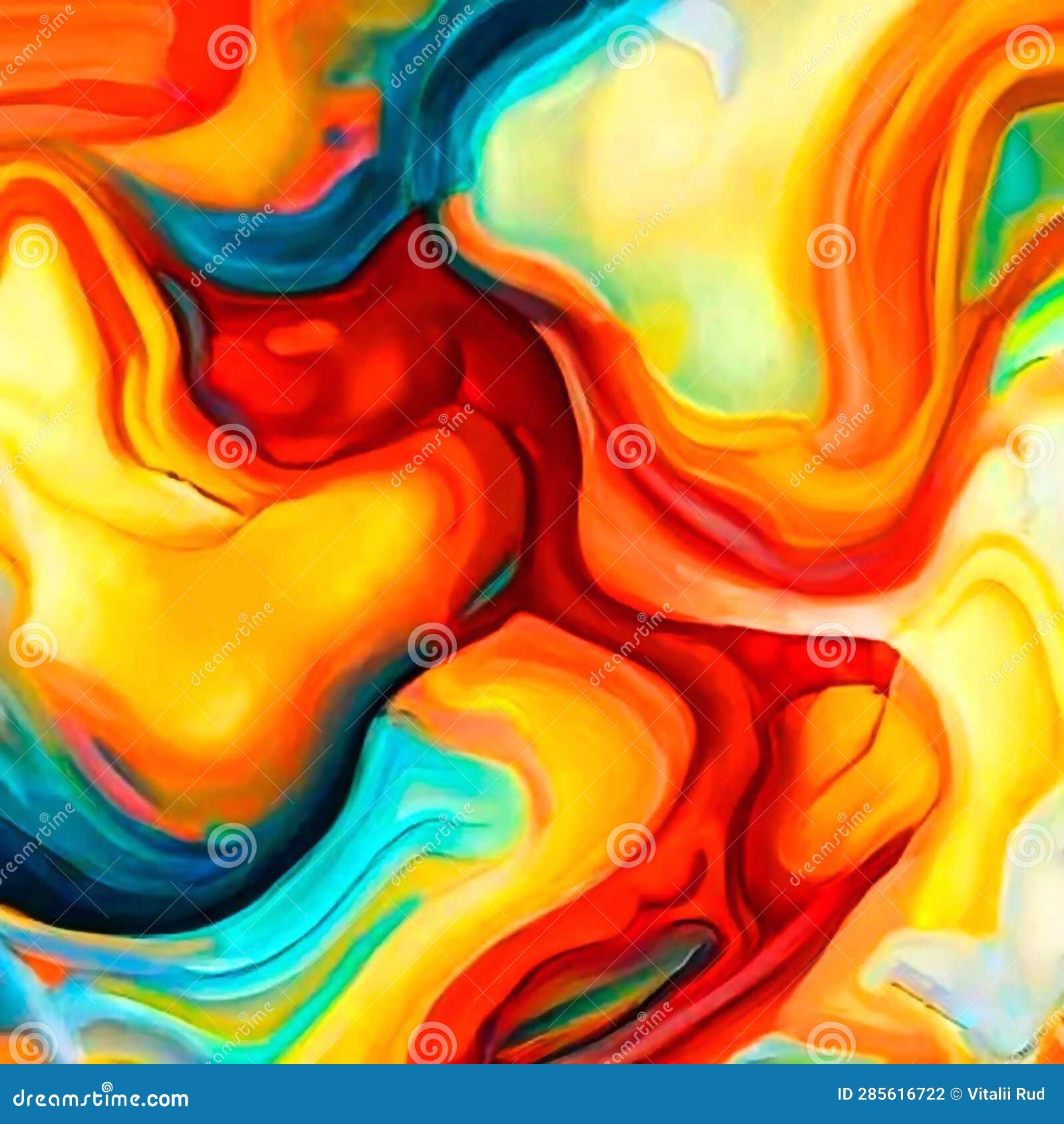 Bright Multi-colored Image of Spilled Paints Stock Illustration ...