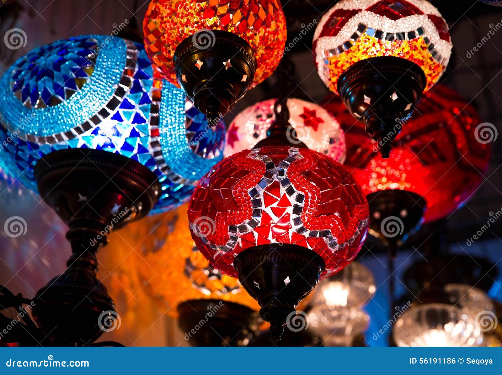 Bright multi-colored lamp stock photo. Image of glass - 56191186