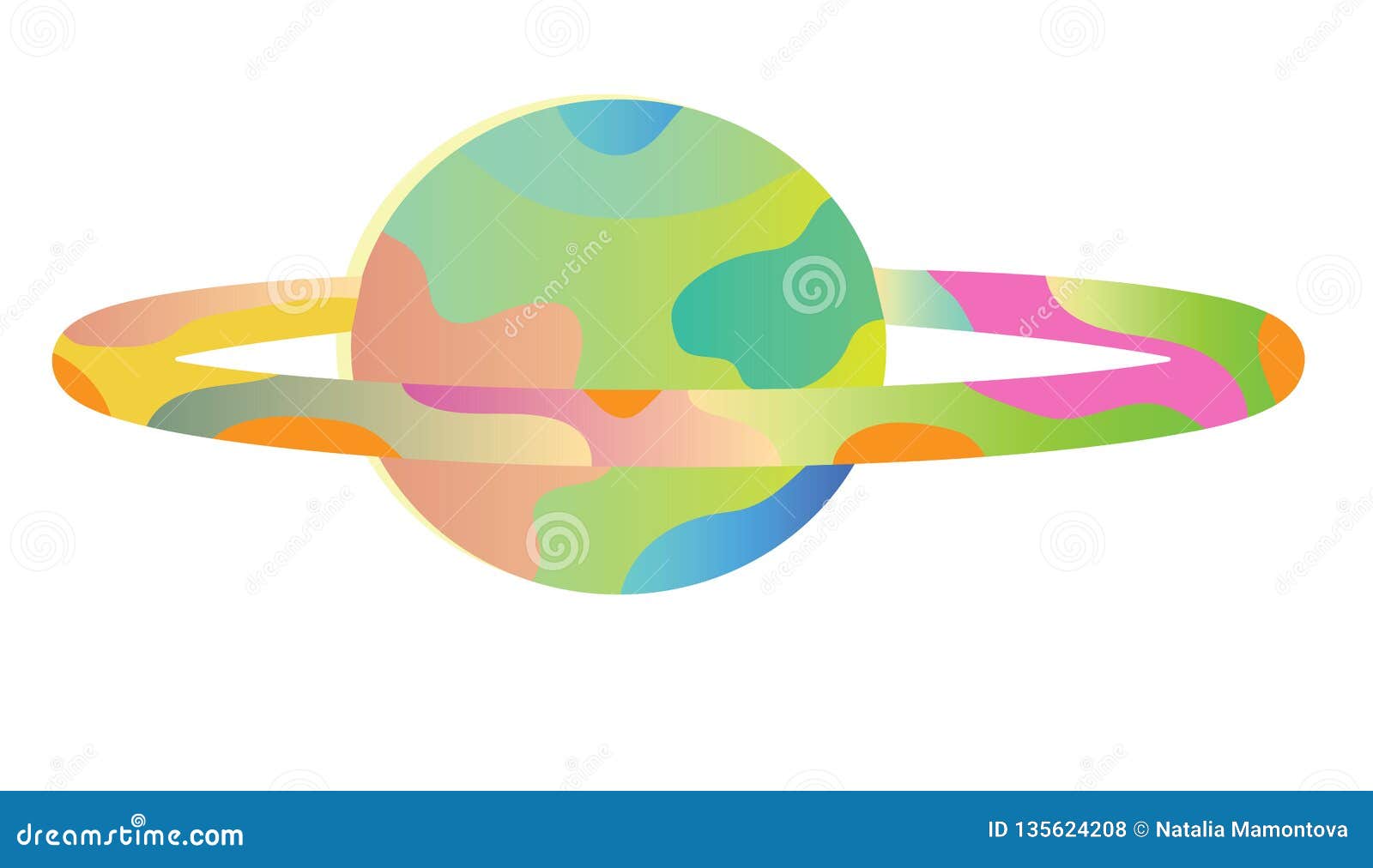 Bright Multi-colored Planet Stock Vector - Illustration of professional ...