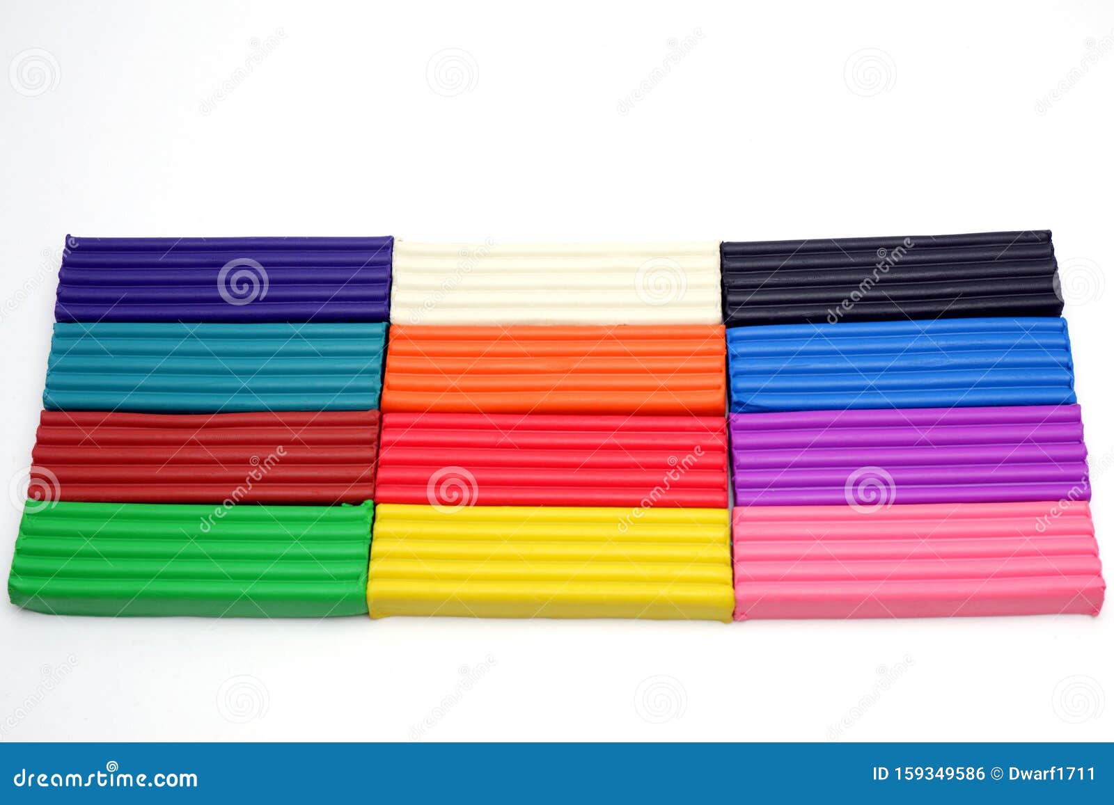 Bright Multi-colored Plasticine Sticks on White Background Stock Photo ...