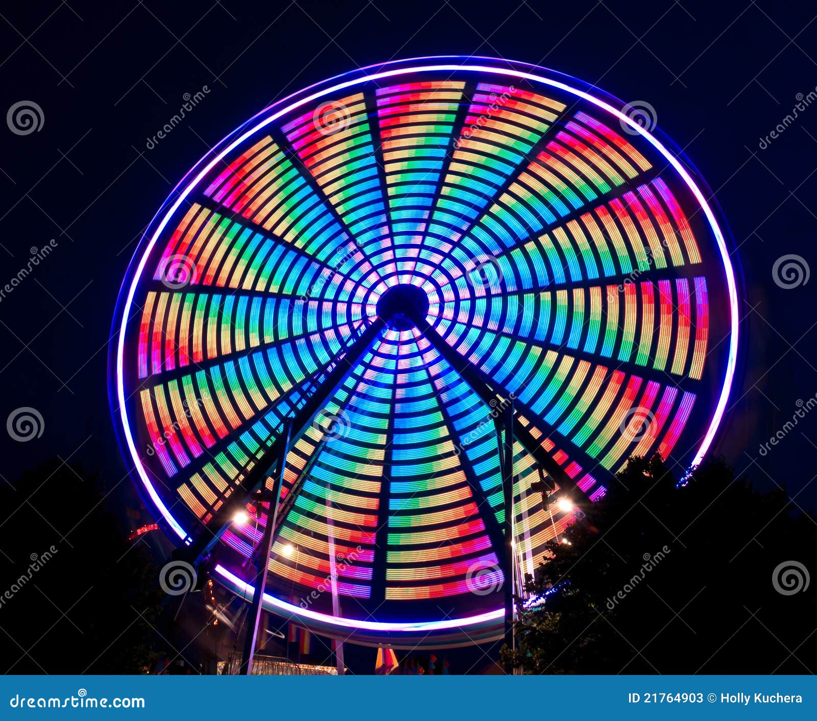 Bright Multi-Colored Spinning Ferris Wheel Stock Image - Image of ...