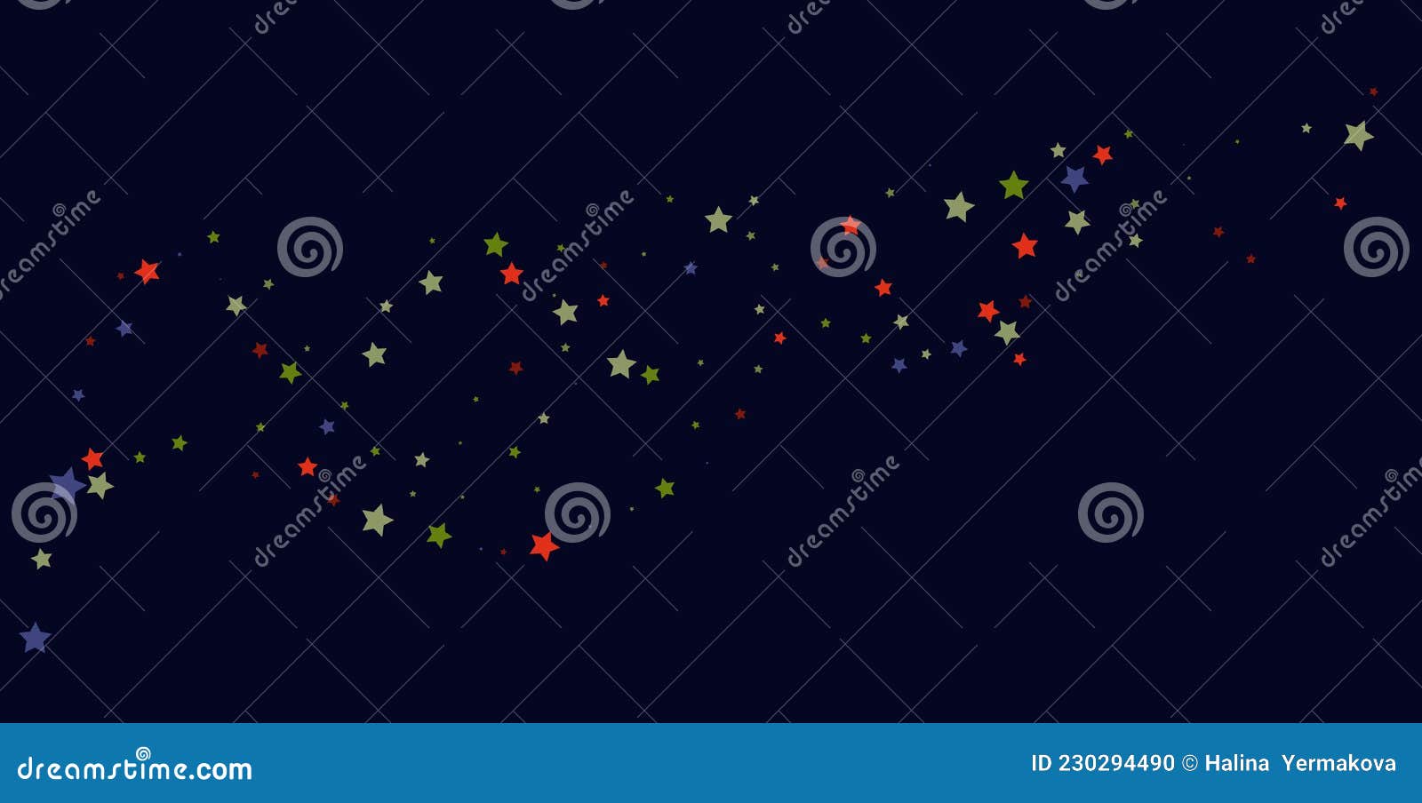 Bright Multi-colored Stars Scattered on a Dark Background. Festive ...