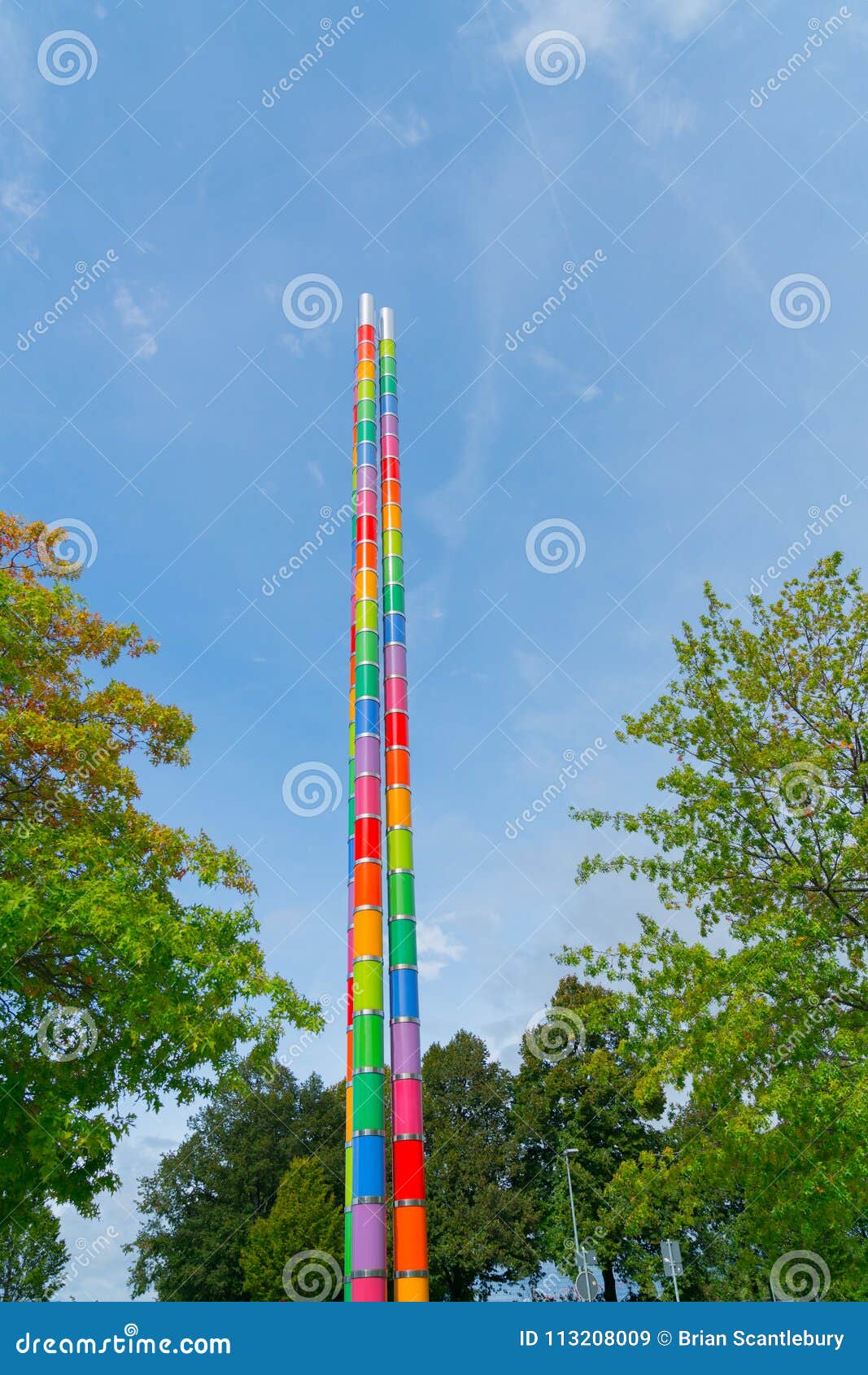 Bright Multi-colored Totem Pole Artistic Structure Editorial Stock ...