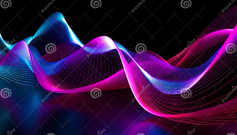 Bright Multi Colored Wave Pattern on a Futuristic Backdrop Generated by ...