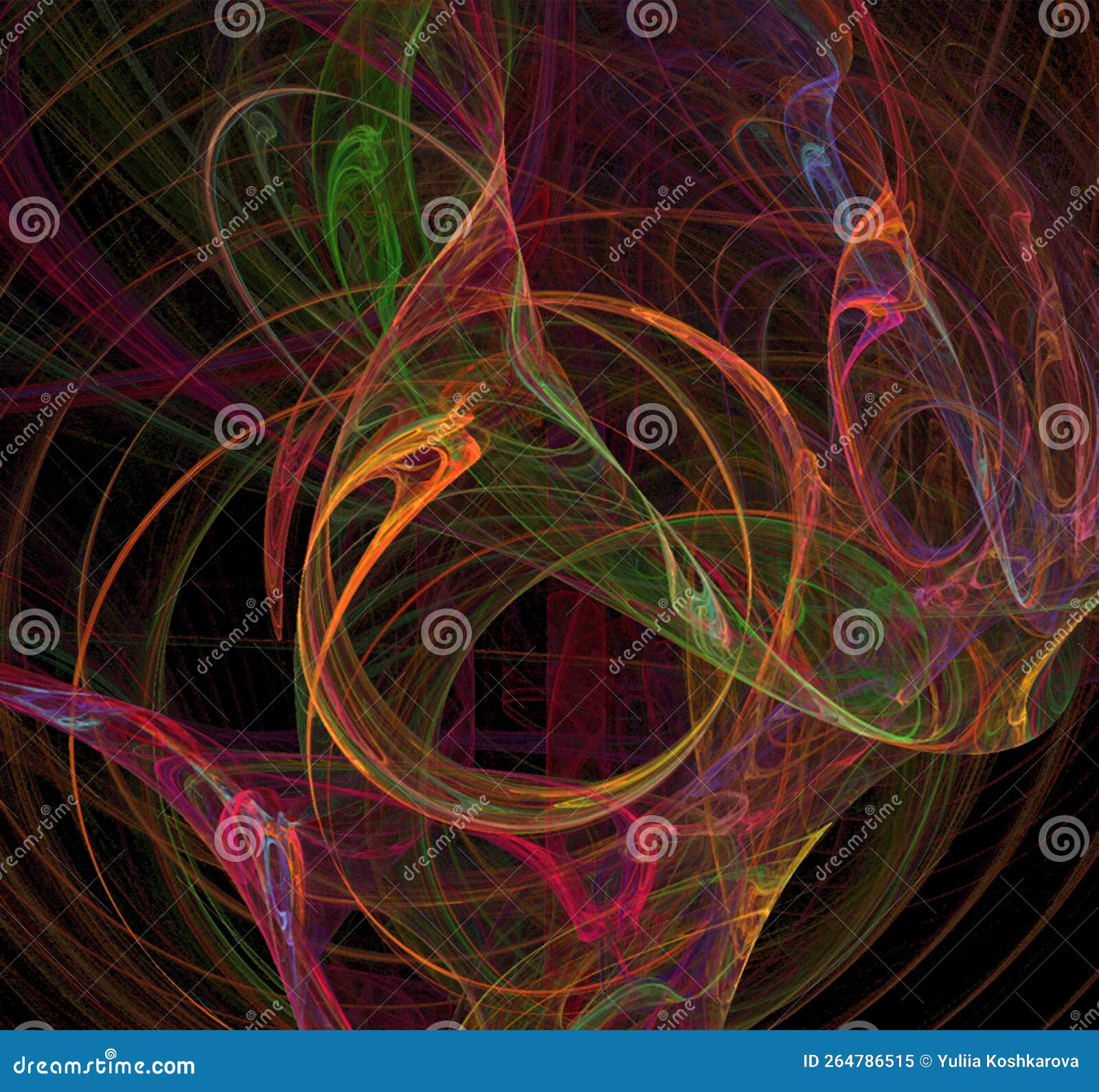 Bright Multicolor Abstract Pattern on Black, Color Digital Graphics ...
