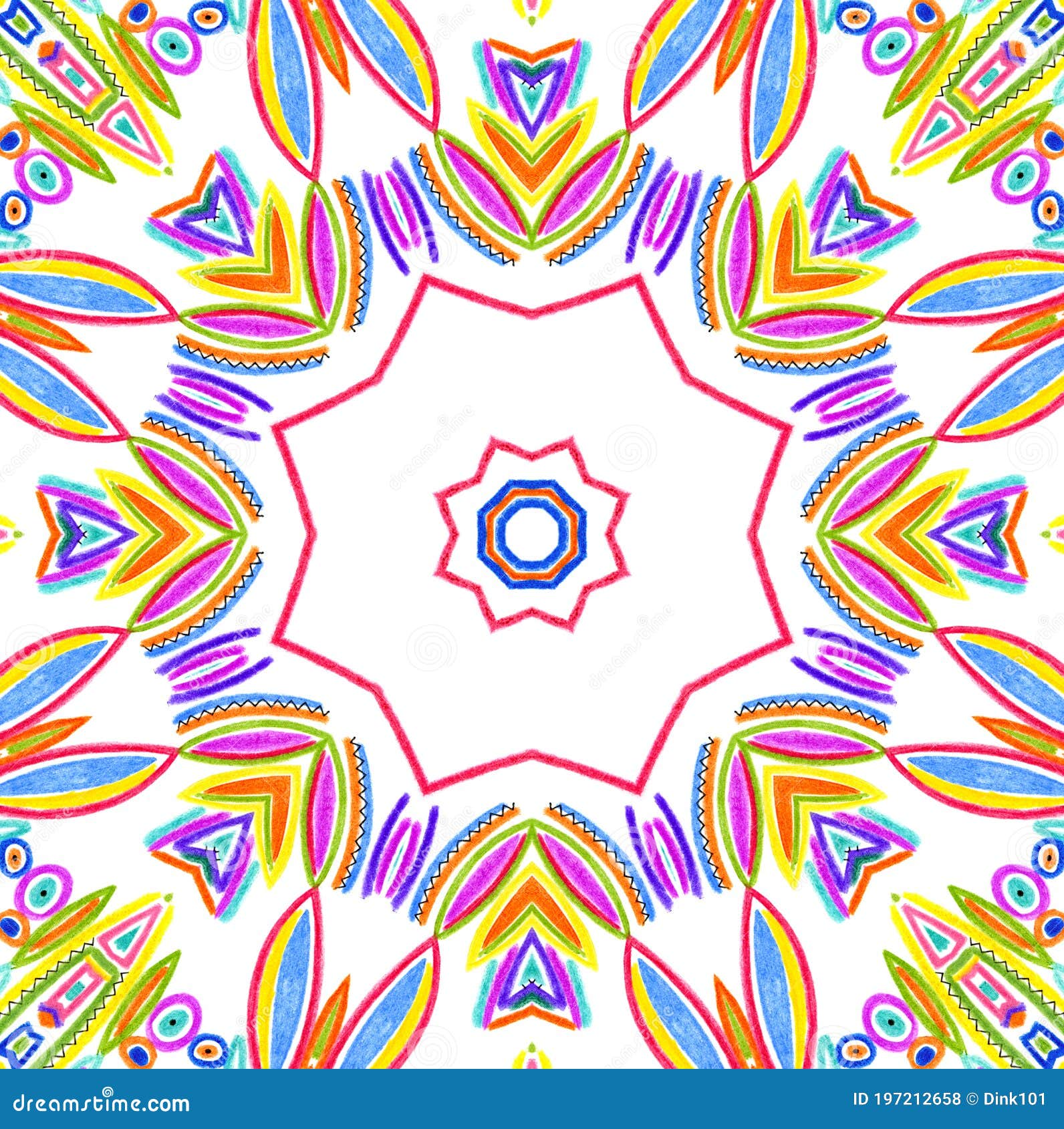 Bright Multicolor Abstract Pencil Drawing Pattern Stock Illustration ...