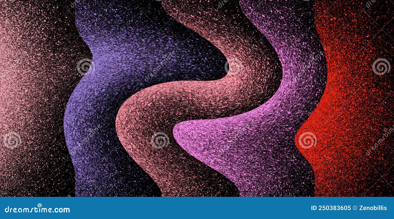 Bright Multicolor Curved Lines Background. Shiny Neon Wavy Pattern ...