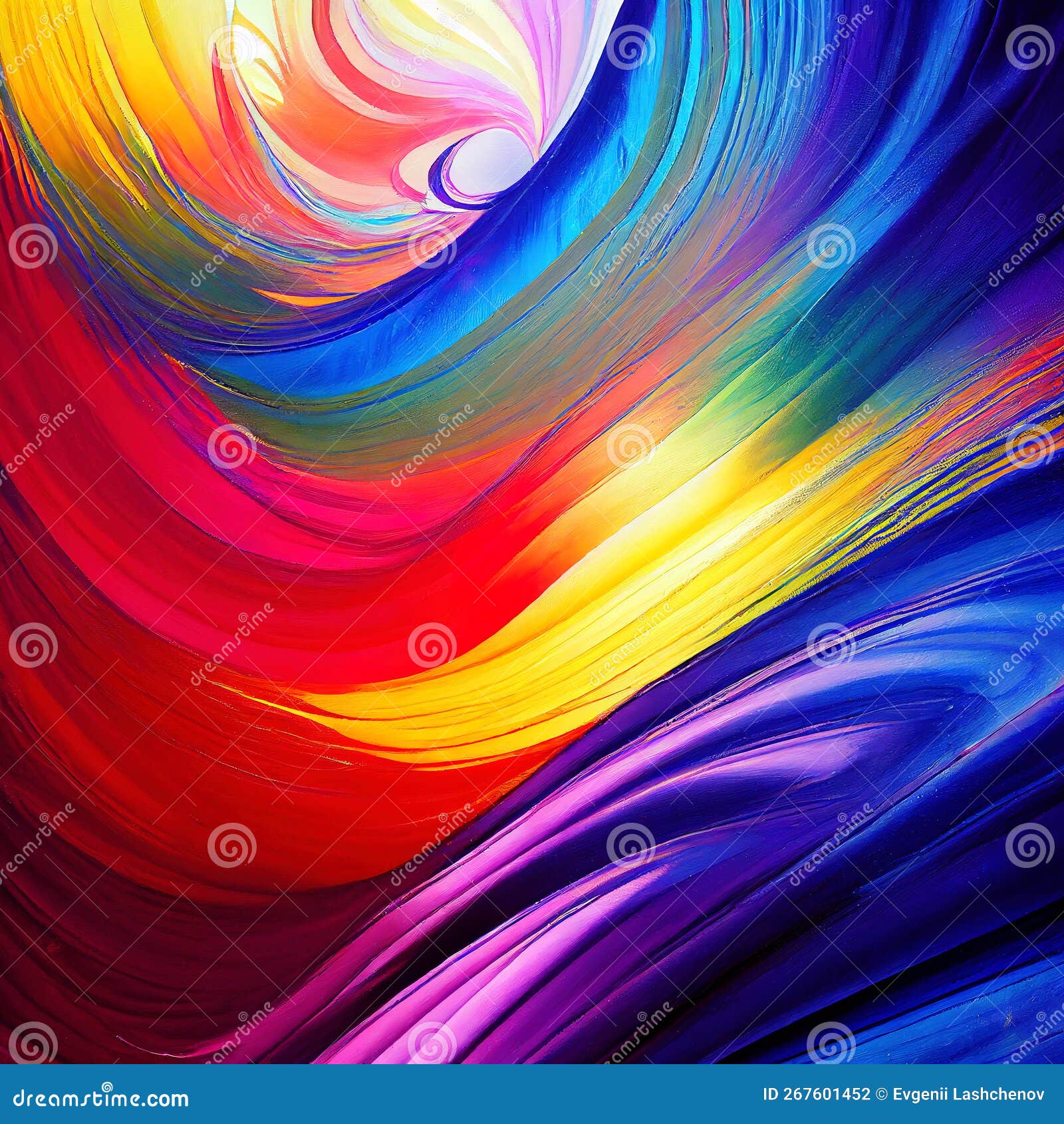 Bright Multicolor Neon Waves Ornament. Background Image. AI-generated ...