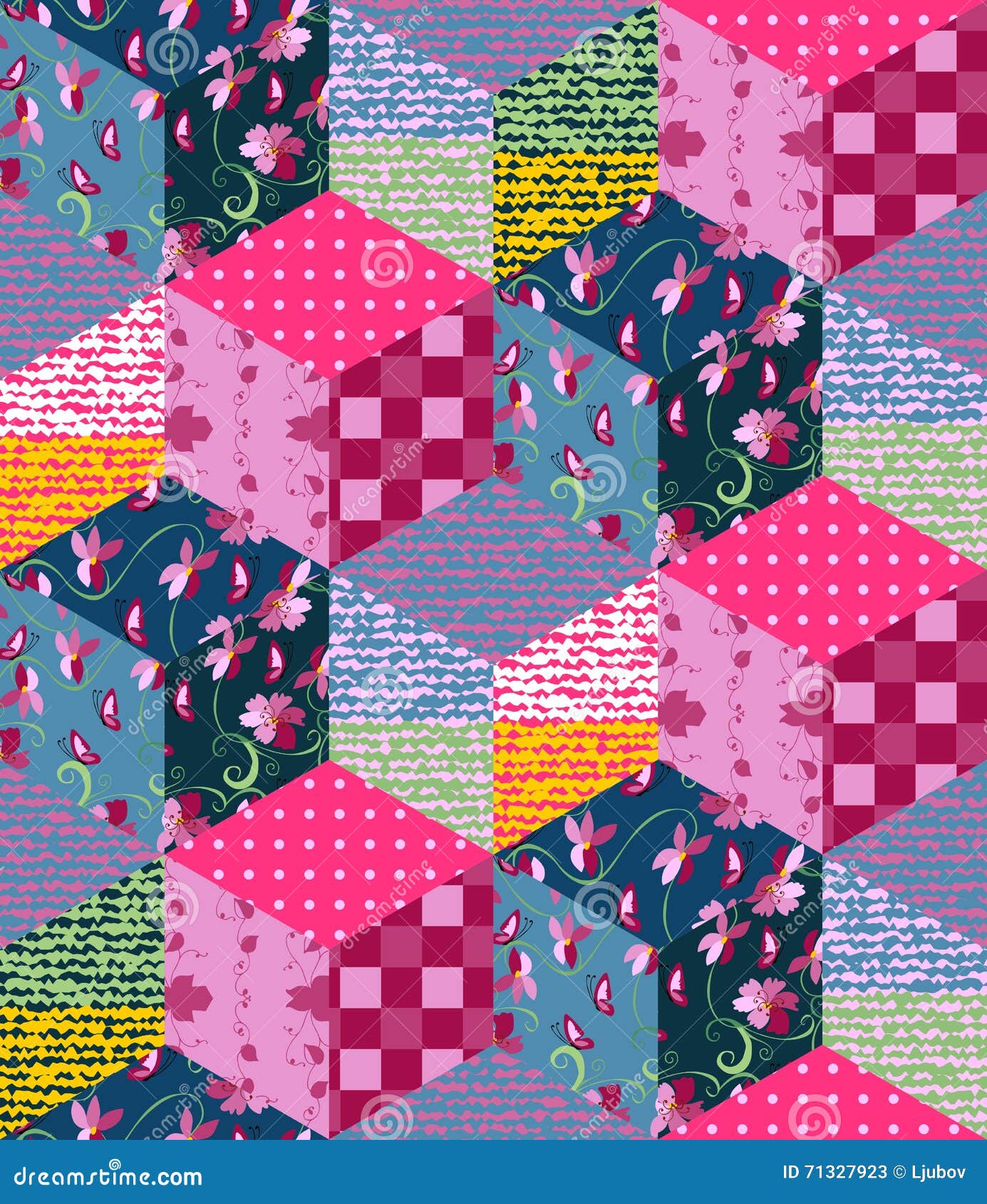 Bright Multicolor Patchwork Pattern. Seamless Illustration Stock Vector ...