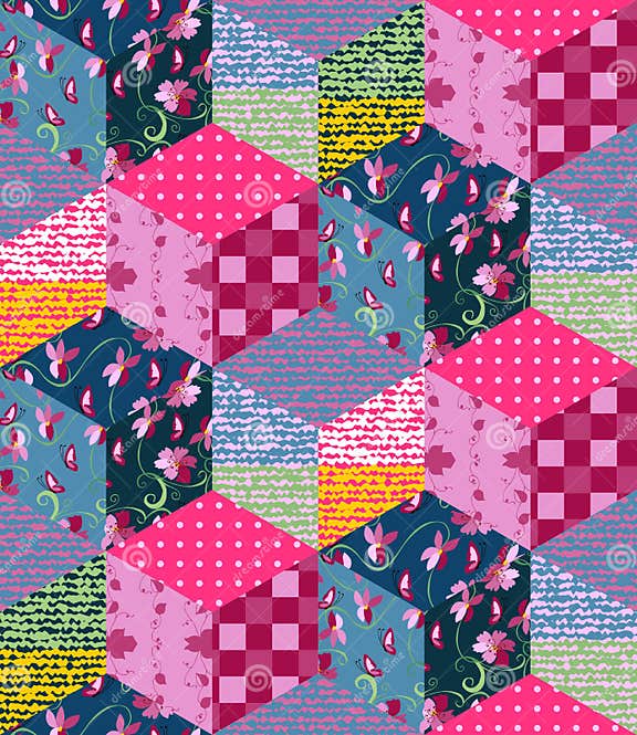 Bright Multicolor Patchwork Pattern. Seamless Illustration Stock Vector ...