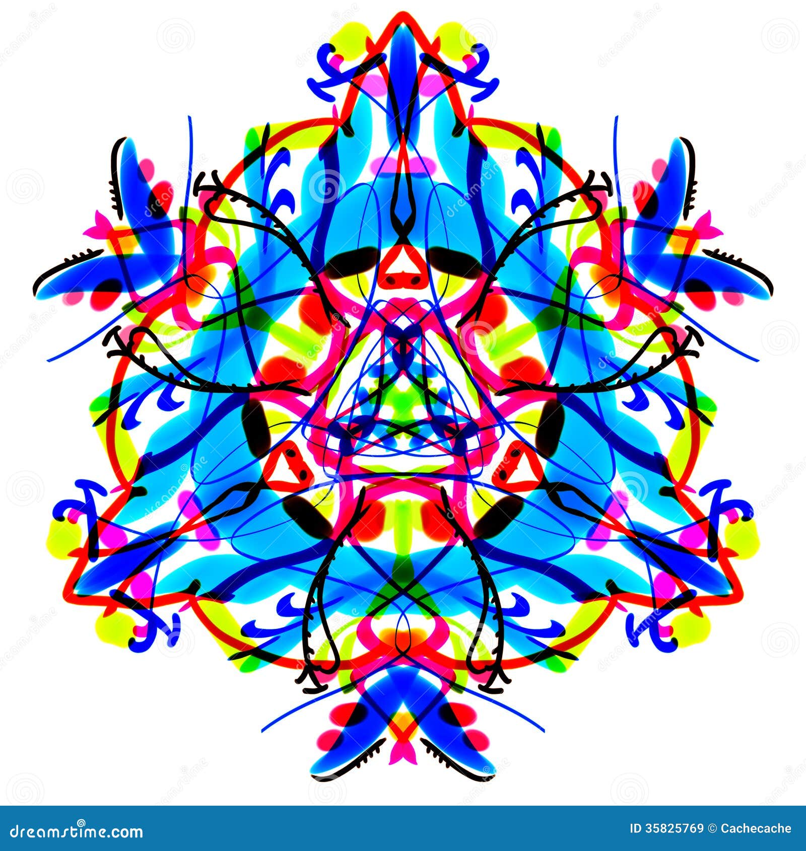 The Bright Multicolor Triangular Pattern. Painted Mandala. Stock ...