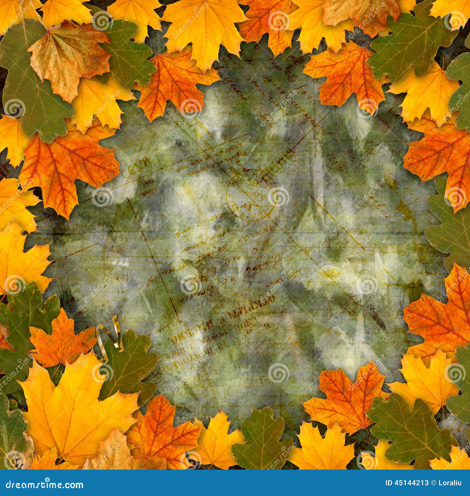 Bright Multicolored Autumn Leaves on Abstract Background Stock Image ...