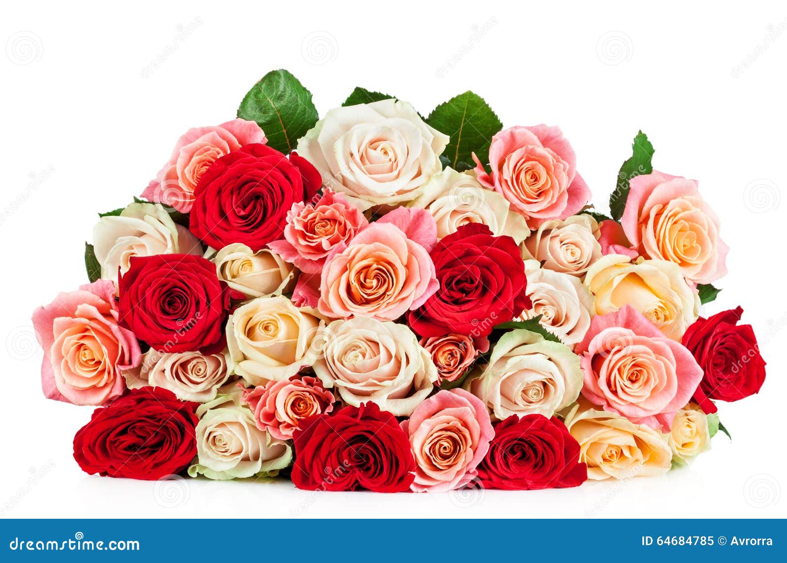 Bright Multicolored Bouquet of Roses. Natural Flowers Stock Image ...