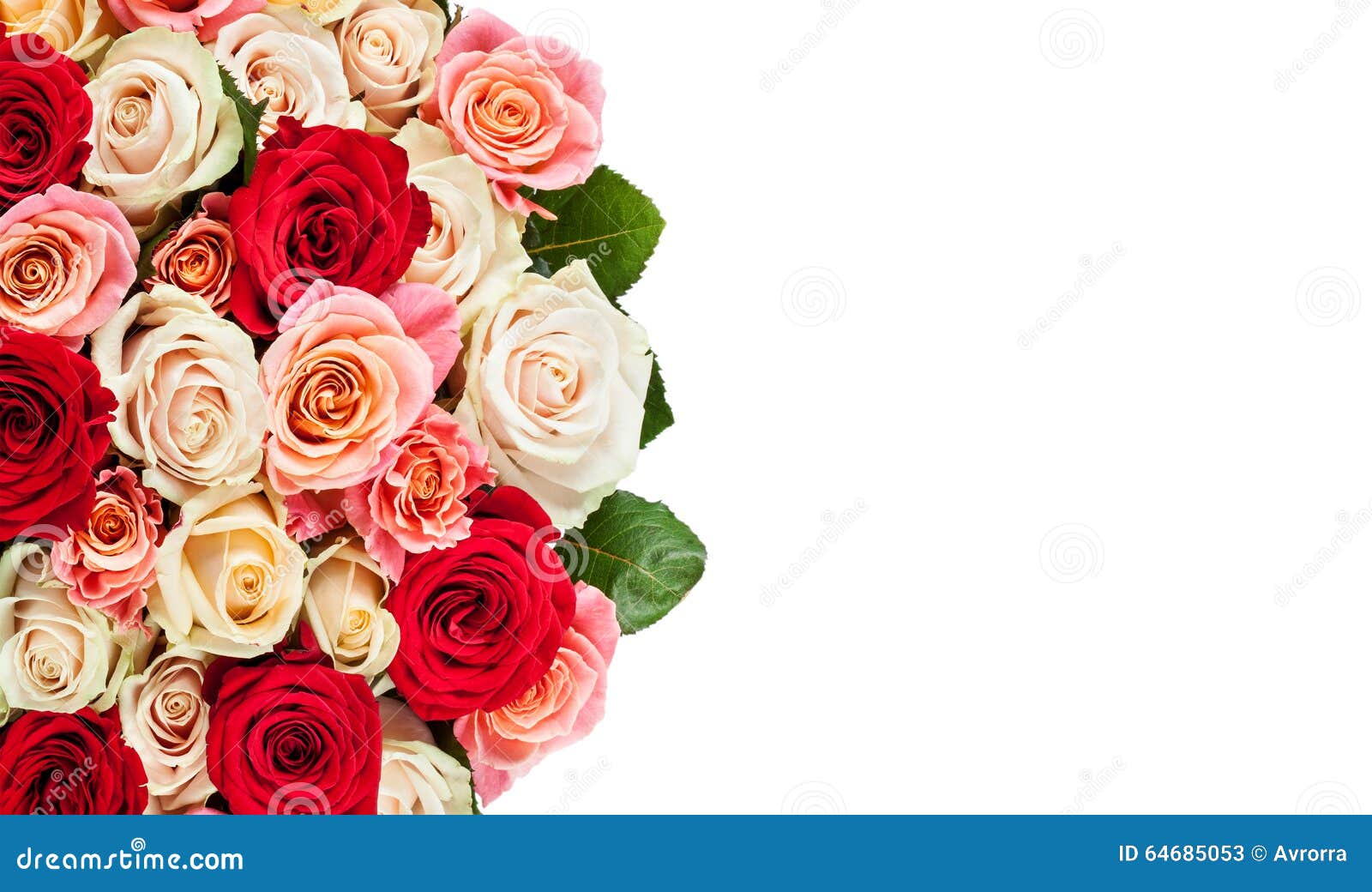 Bright Multicolored Bouquet of Roses Stock Image - Image of color ...