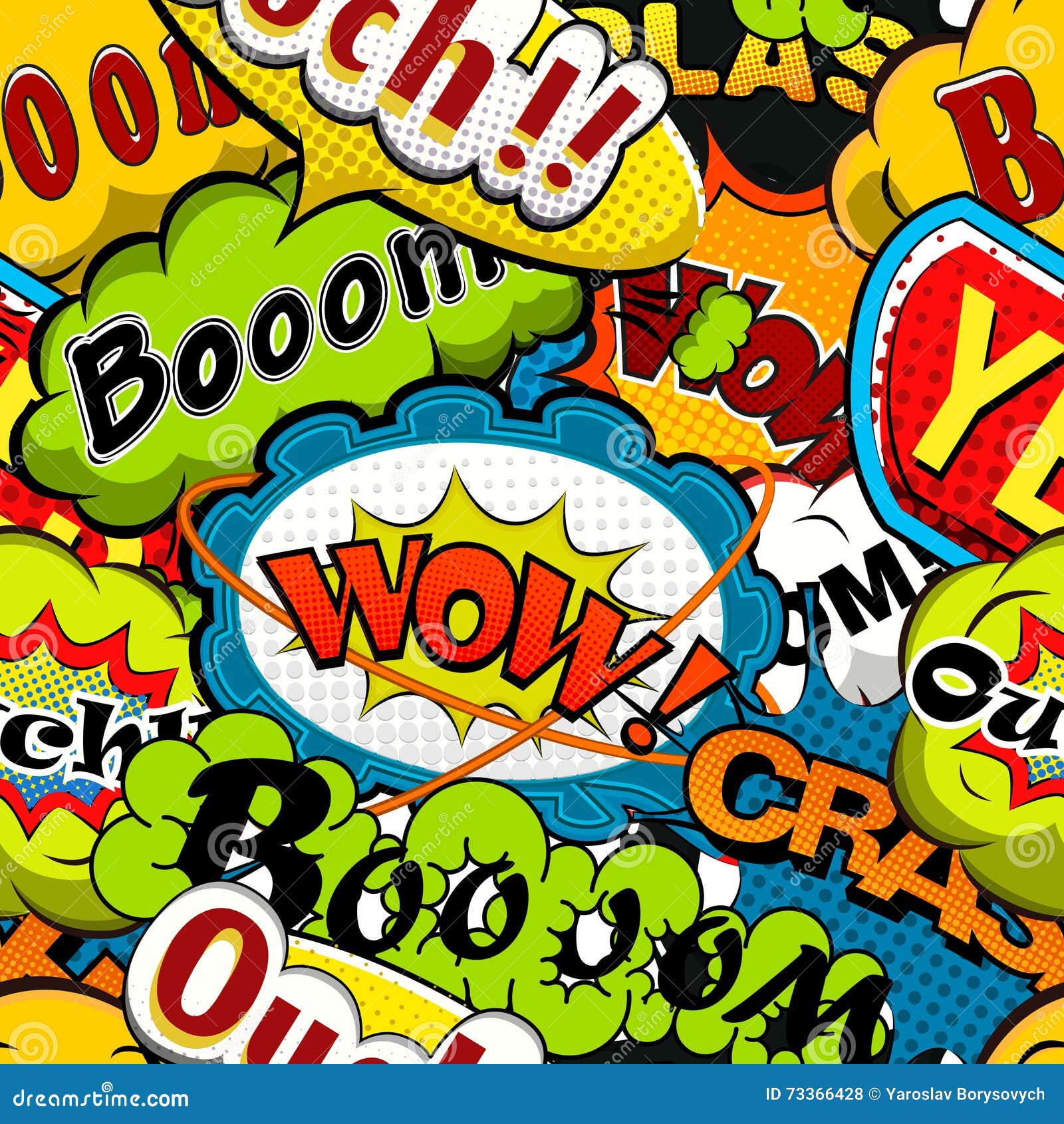 Bright and Multicolored Comics Speech Bubbles Seamless Pattern Stock ...