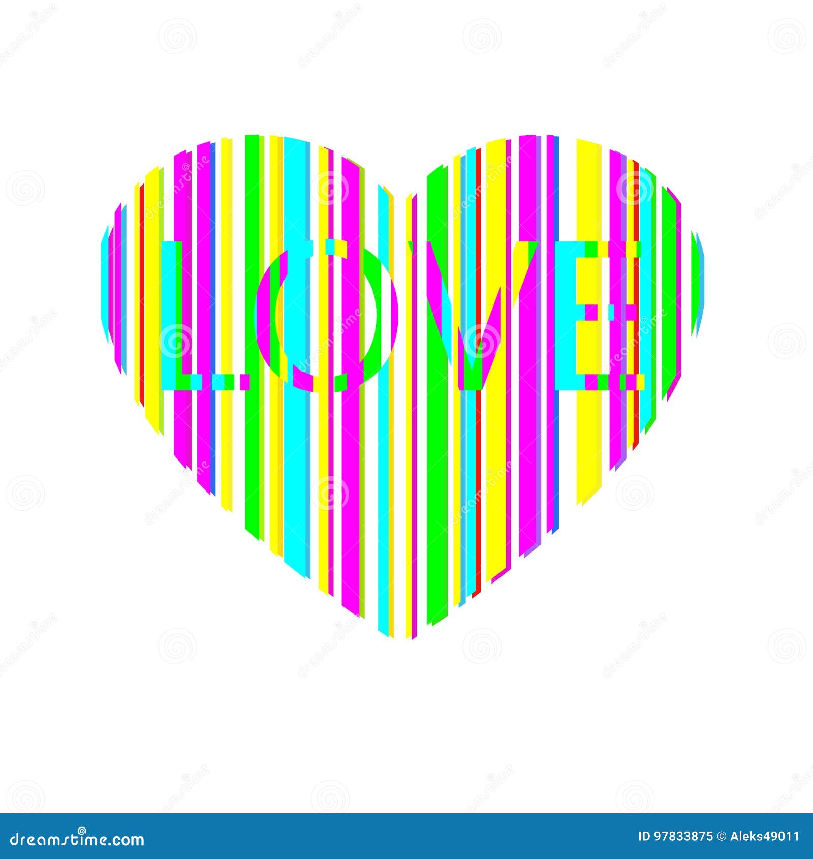 Bright multicolored heart stock vector. Illustration of variegated ...
