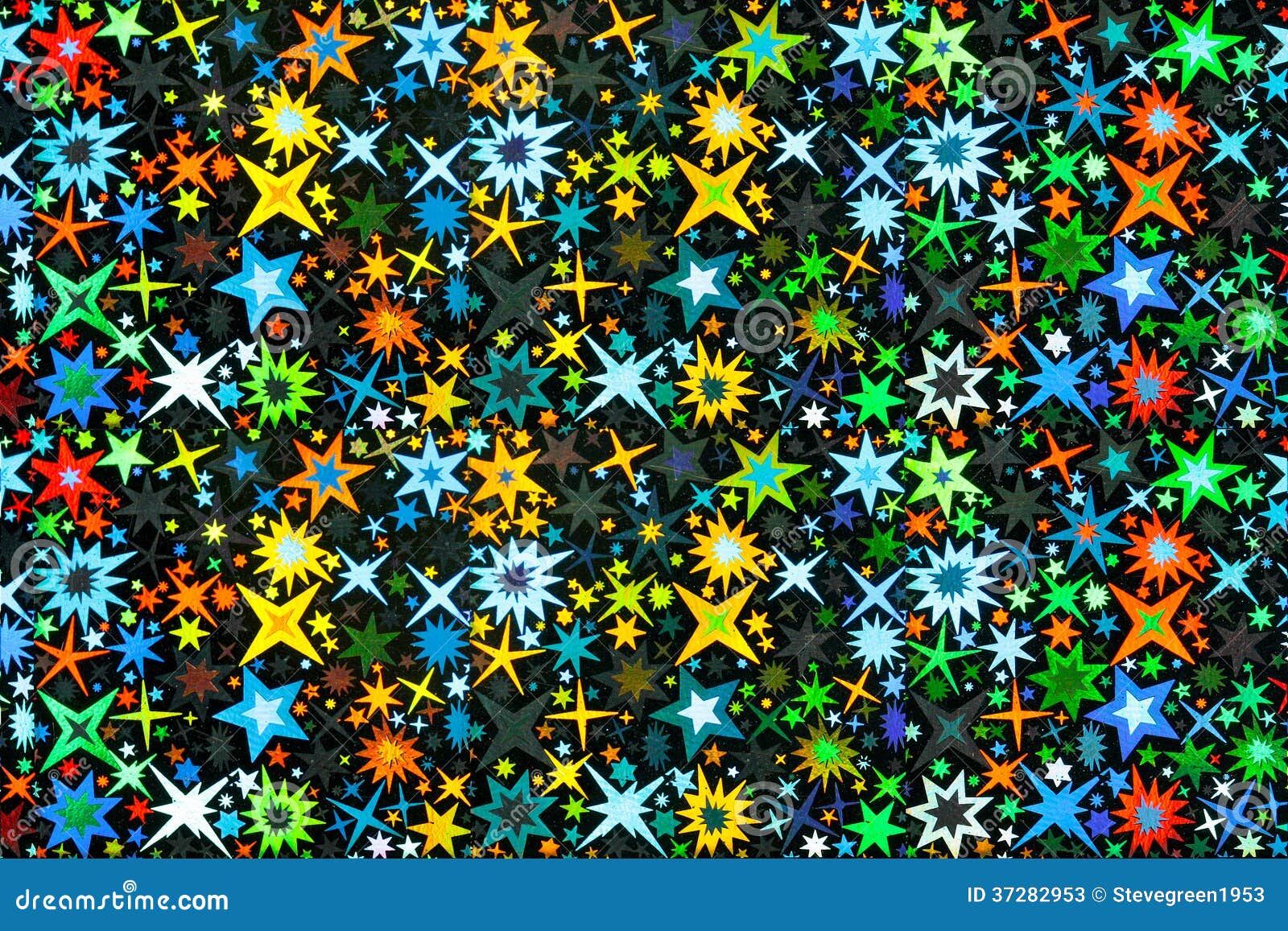 Bright Multicolored Stars on Black Stock Image - Image of pretty, black ...