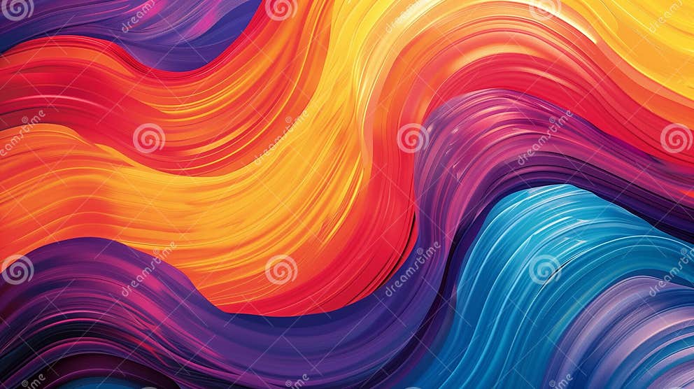 Bright Multicolored Wave Paintbrush Drawing Stock Photo - Image of ...