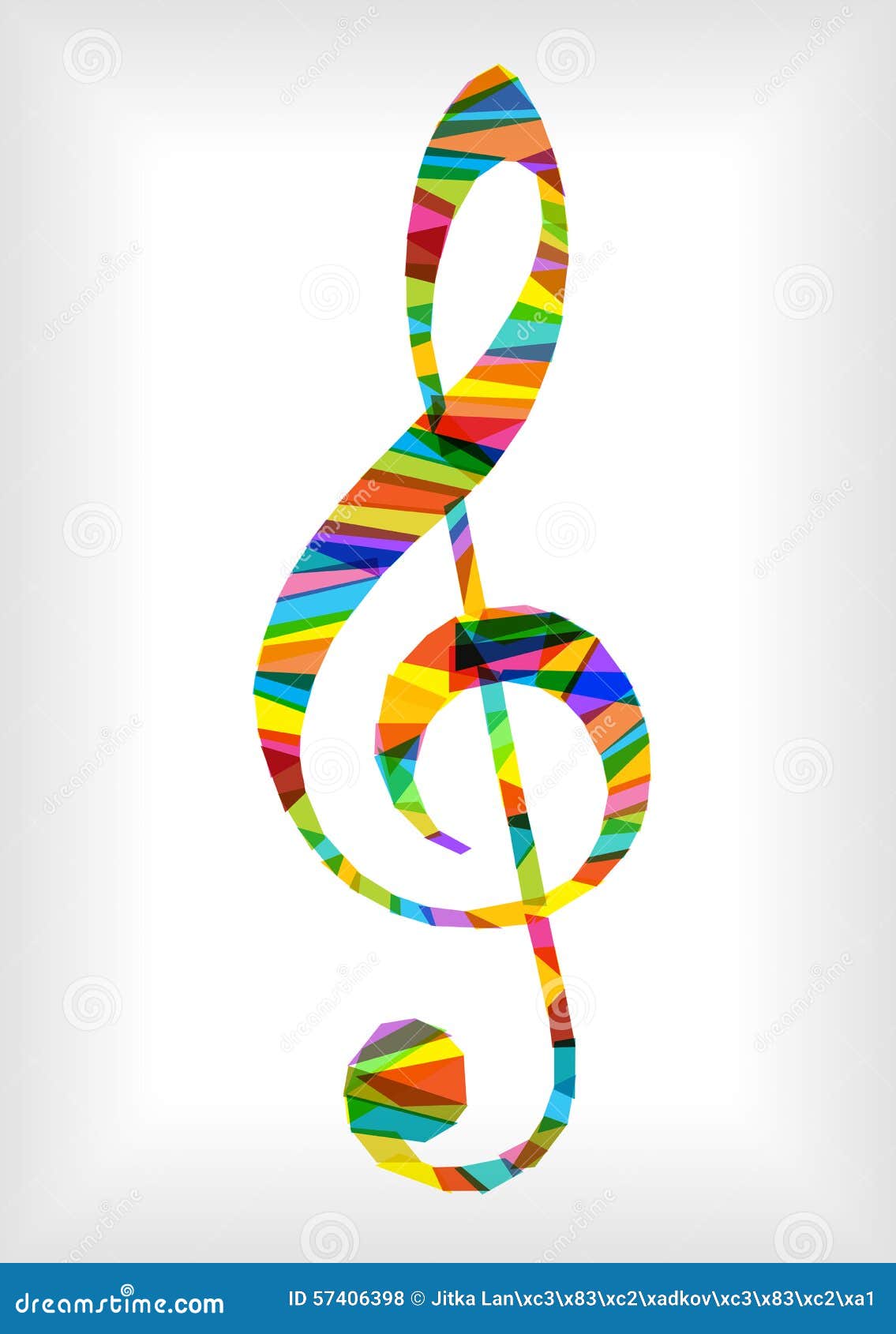 Bright music clef stock vector. Illustration of colored - 57406398