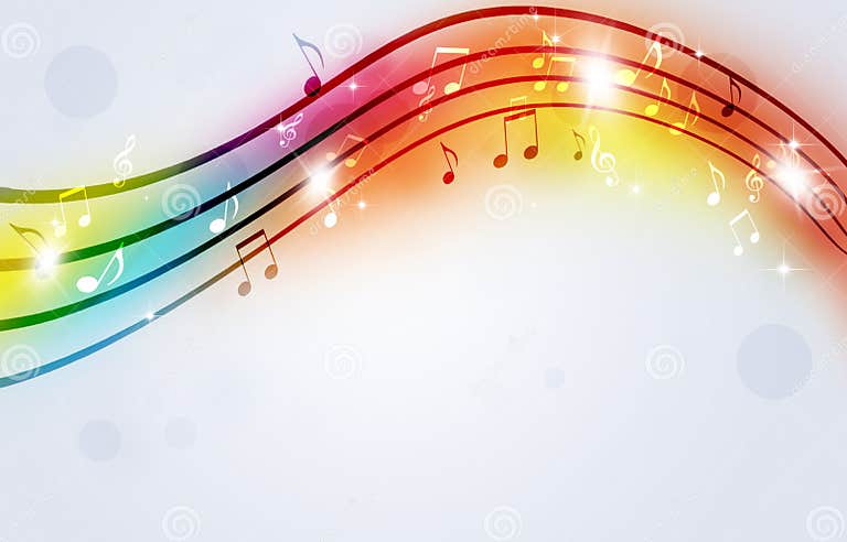 Bright Music Notes Multicolor Background Stock Illustration ...