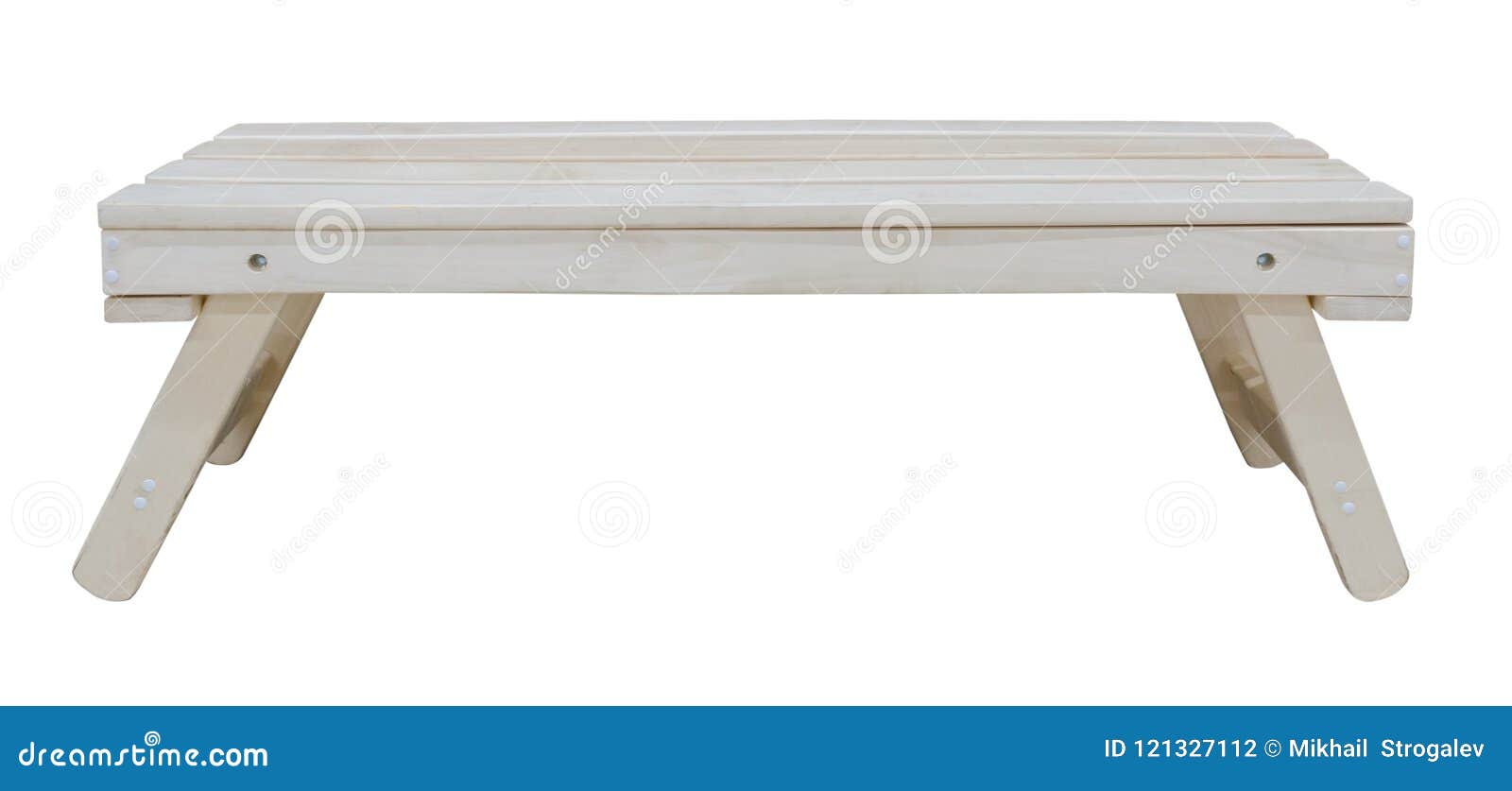 Wooden Bench Isolated on White Background Stock Photo - Image of ...