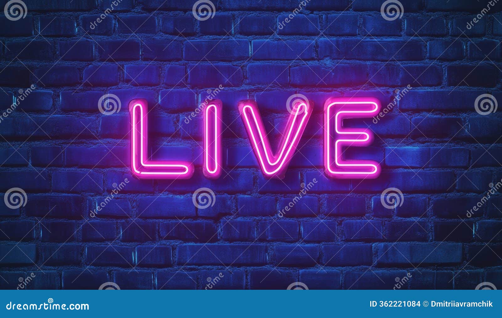 Bright Neon Background with a Glowing Template that Includes Luminous ...