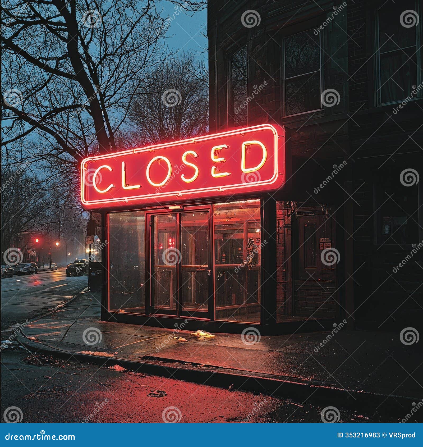 A Bright Neon Closed Letters Stock Image - Image of street, city: 353216983