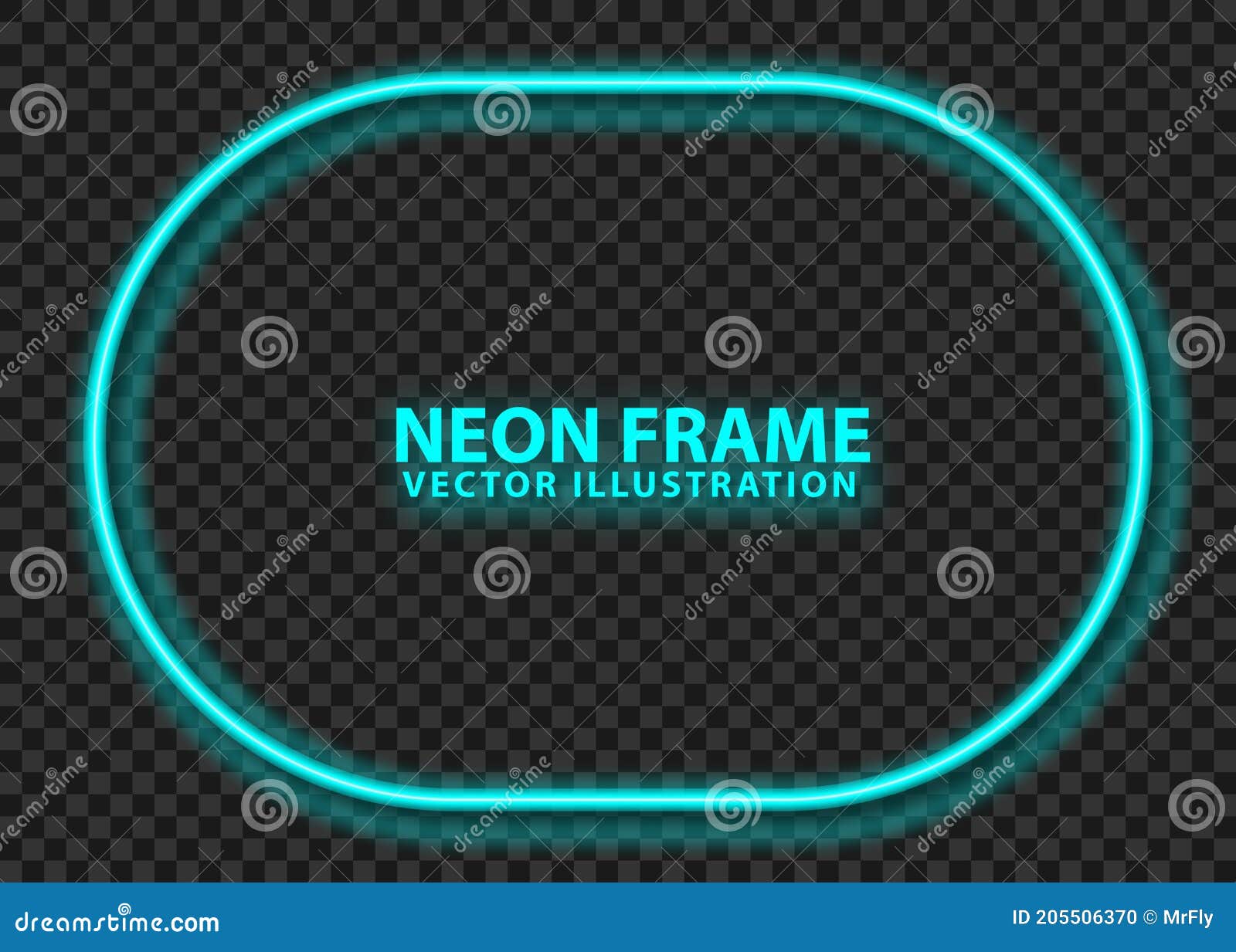 Bright Blue Neon Frame, Editable Vector Illustration Stock Vector ...