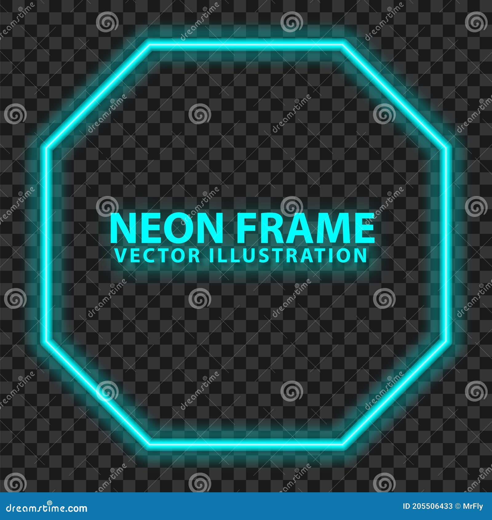 Bright Blue Neon Frame, Editable Vector Illustration Stock Vector ...