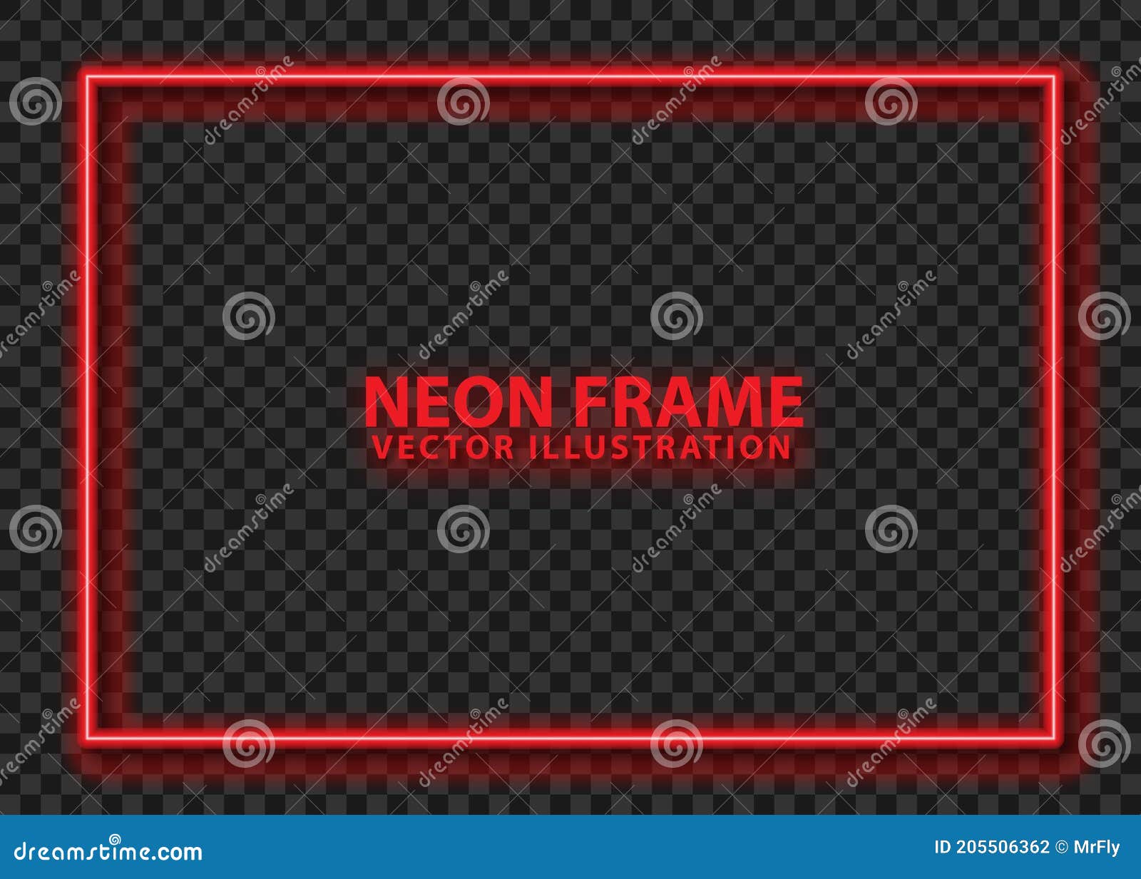 Bright Red Neon Frame, Editable Vector Illustration Stock Vector ...